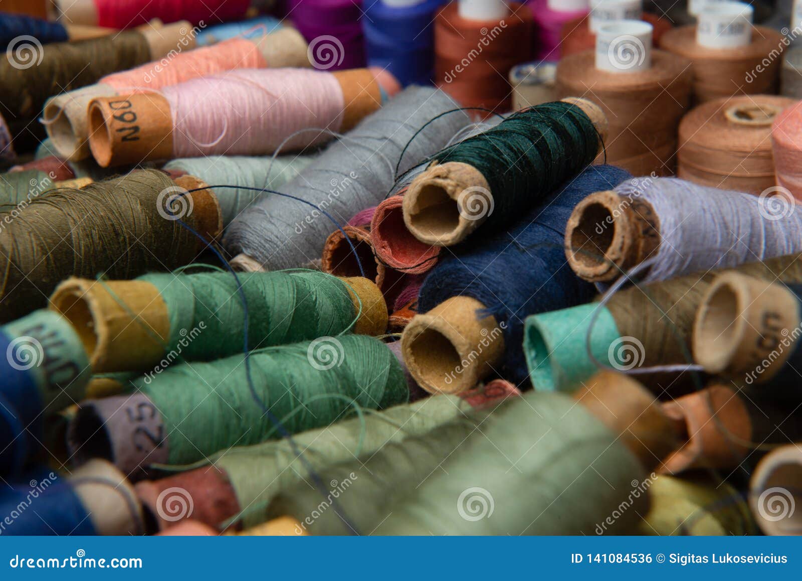 Group of Multicolored Threads Top View Stock Photo - Image of closeup ...