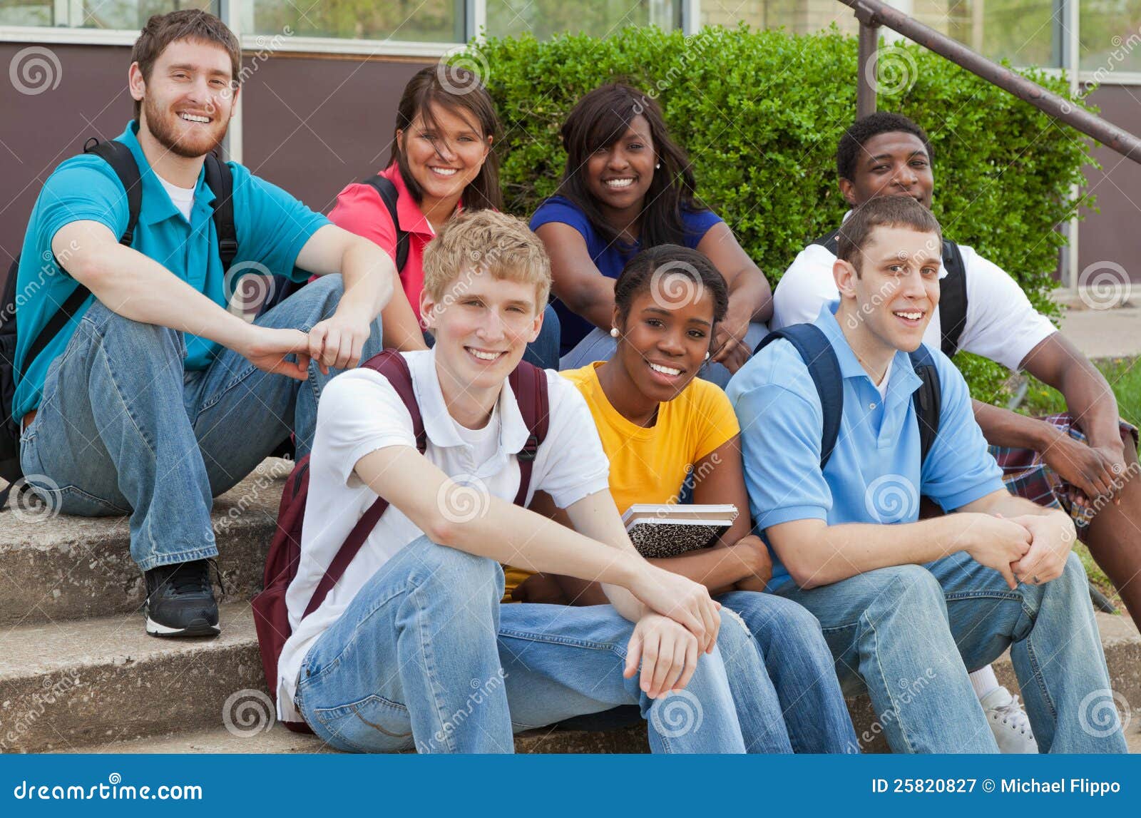 A Group of Multicultural College Students, Friends Stock Image - Image ...