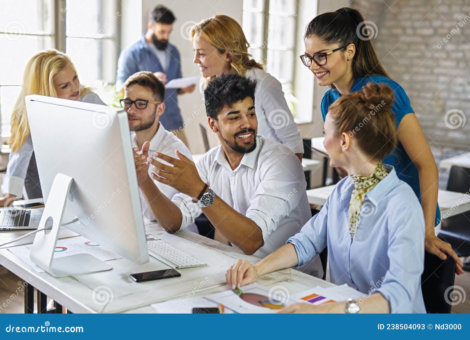 Group of Multiethnic Business People Cooperating during Business ... Group of Multiethnic Business People Cooperating during Business ...