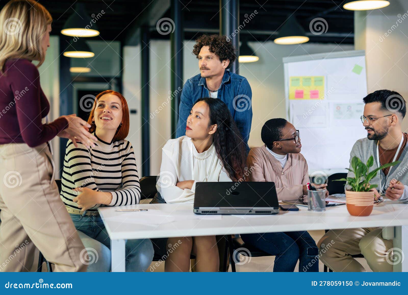 Group of Multiethnic Business People Working Together in the Office ...