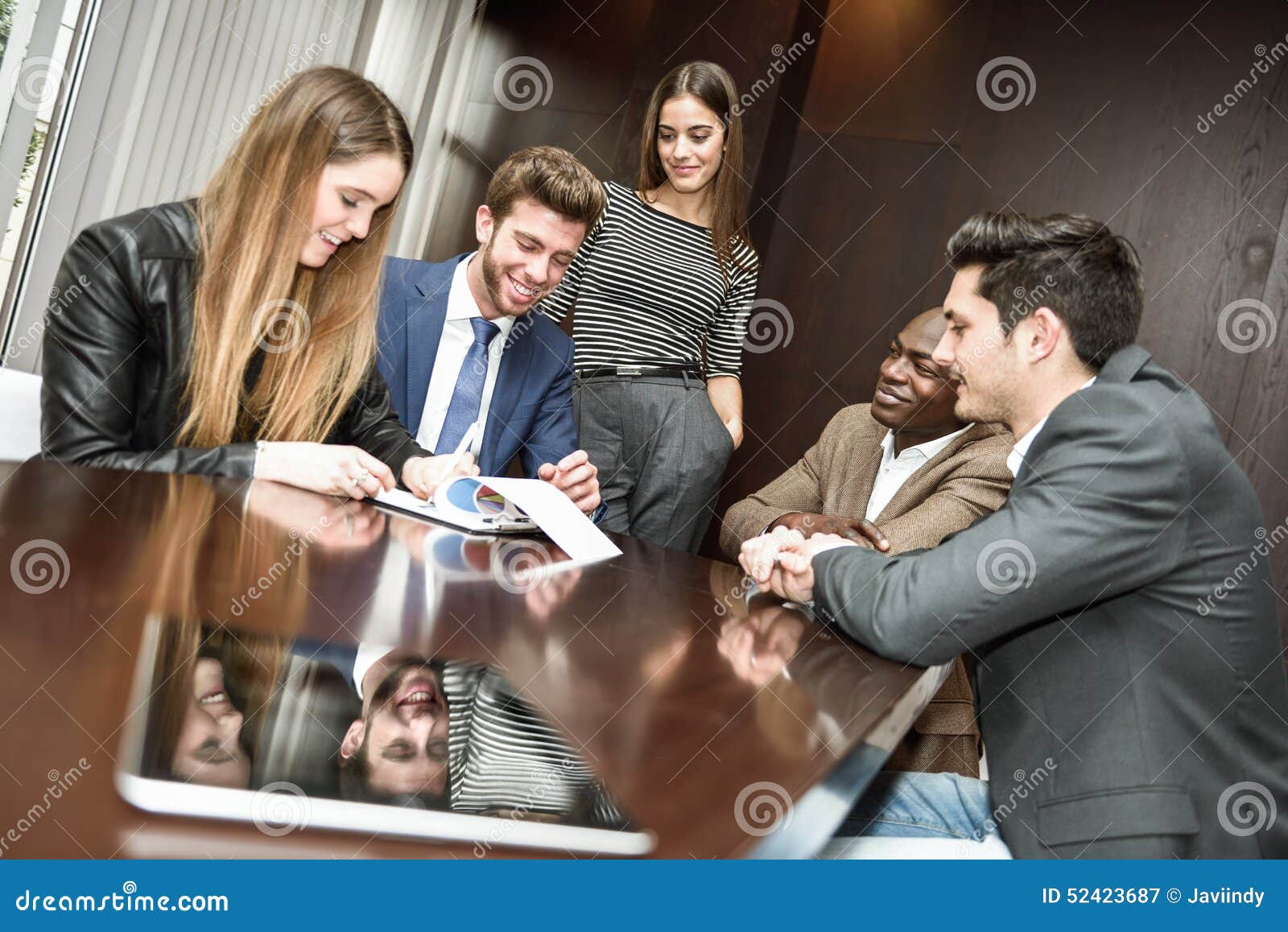 Group of Multiethnic Busy People Working in an Office Stock Image ...