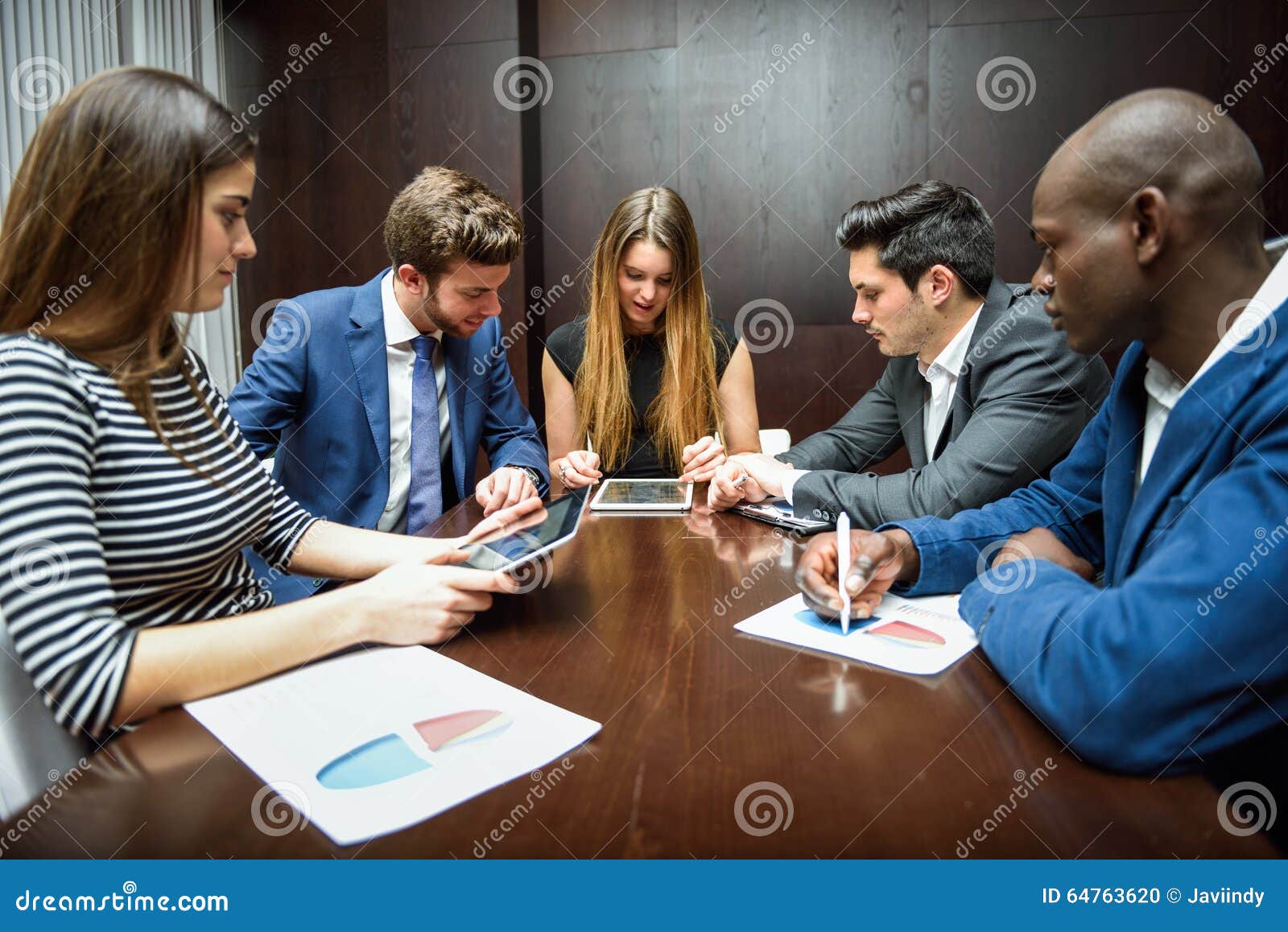 Group of Multiethnic Busy People Working in an Office Stock Photo ...