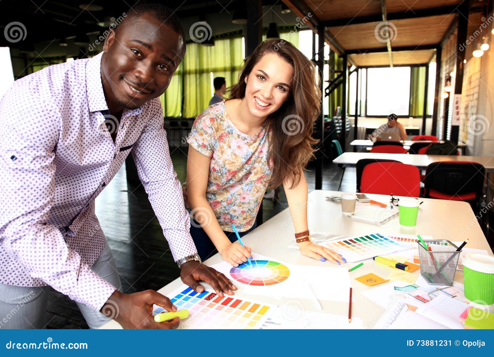 Group of Multiethnic Designers Brainstorming Stock Image - Image of discussion, diverse: 73881231