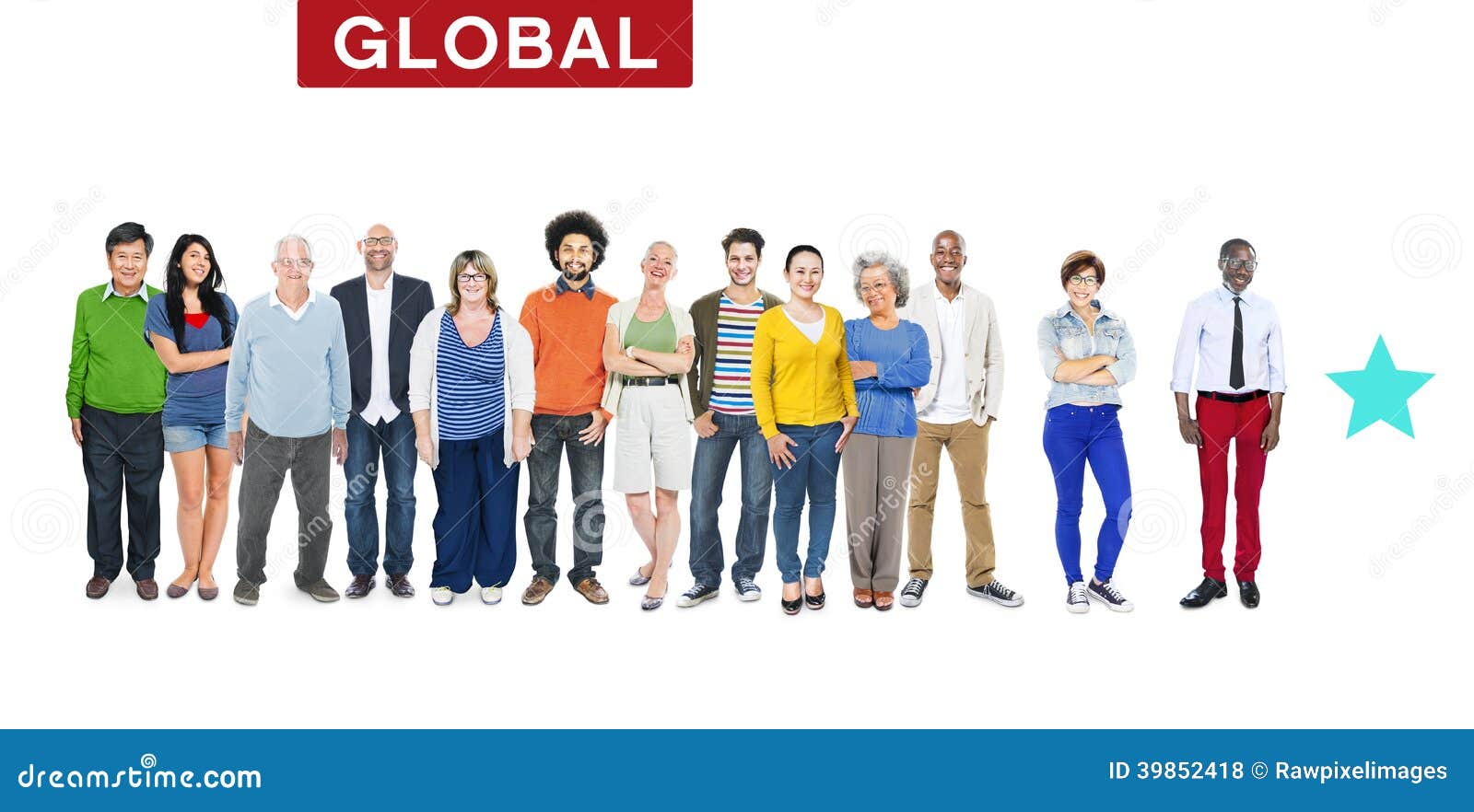 Group of Multiethnic Diverse Colorful People Stock Photo - Image of ...