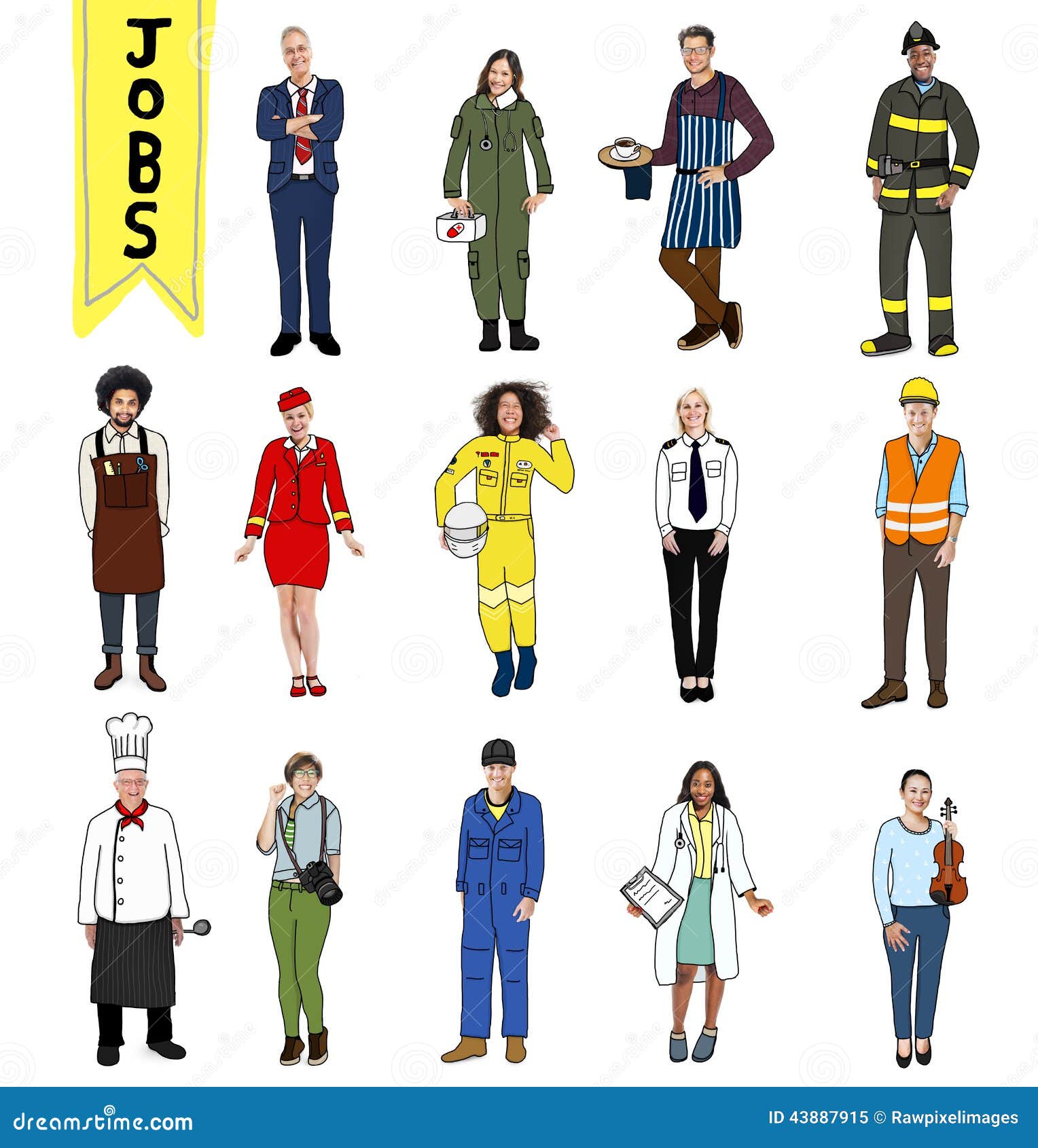 Group of Multiethnic People with Different Jobs Stock Image - Image of ...