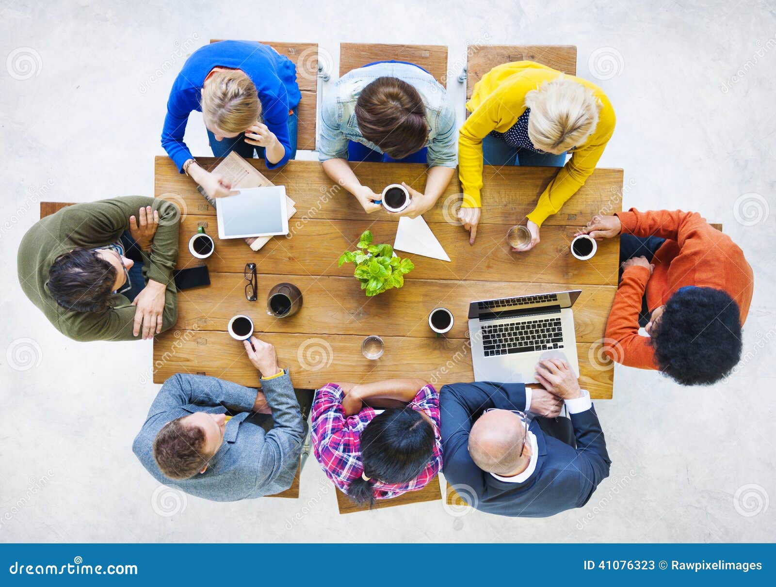 Group of Multiethnic People Having a Coffee Break Stock Image - Image ...
