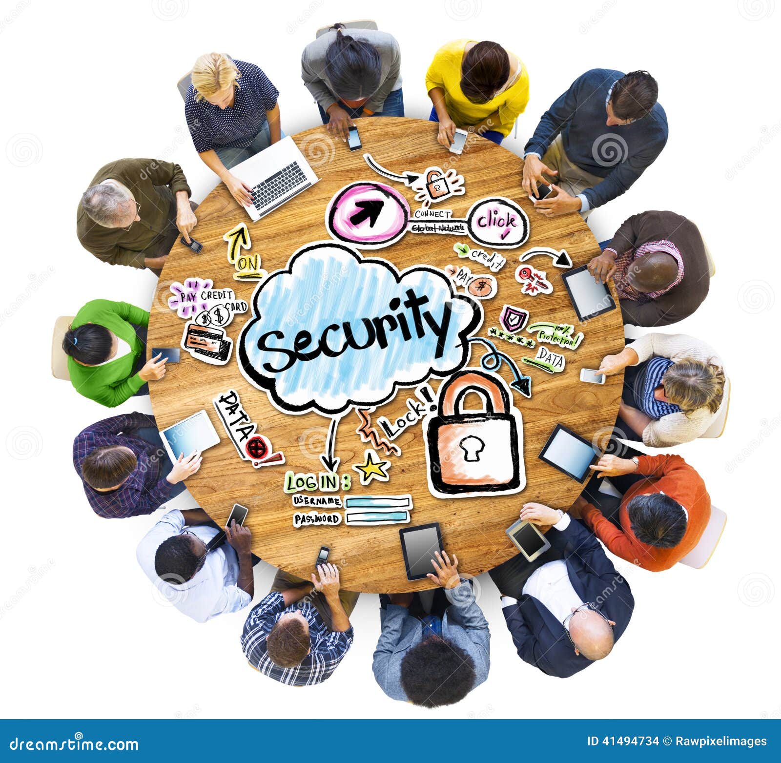 Group of Multiethnic People with Security Concept Stock Photo - Image ...