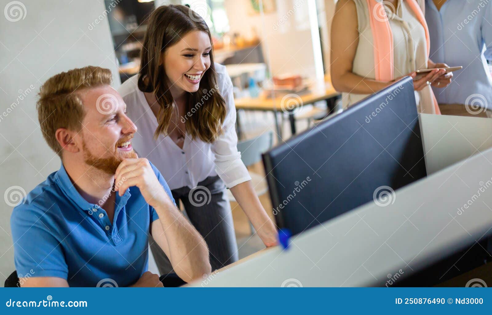 Group of Programmer Working in a Software Developing Company Office ...