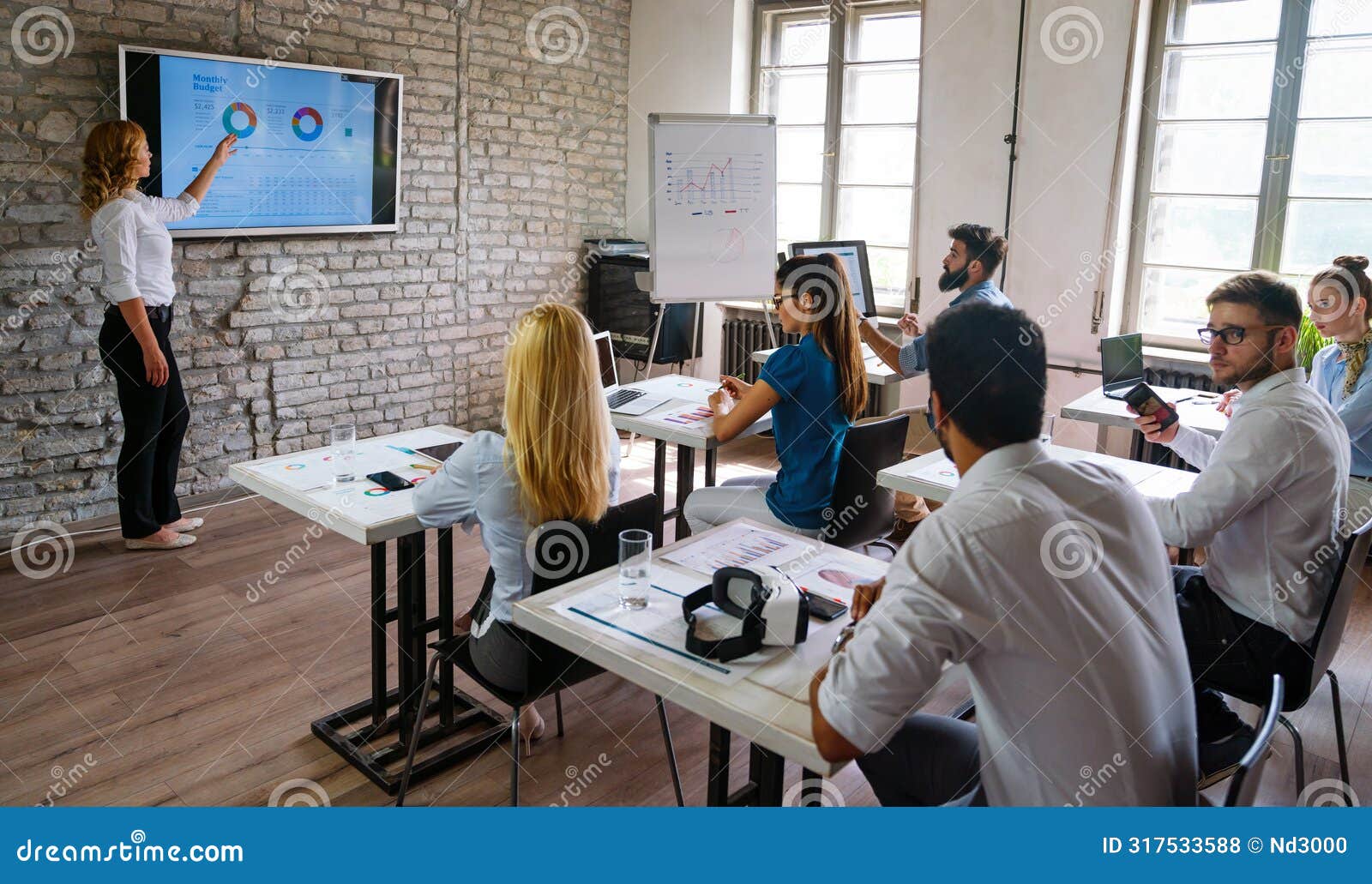 Group of Multinational Business People Develop Themselves in Business Training, Meeting in ...