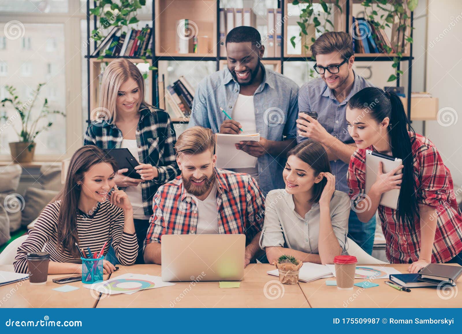 Group of Multinational Young Financial Experts Working on New Project ...