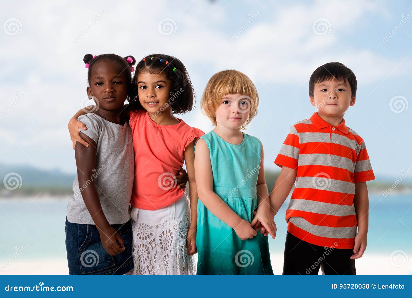 Group of Multiracial Kids Portrait Stock Photo - Image of holding ...