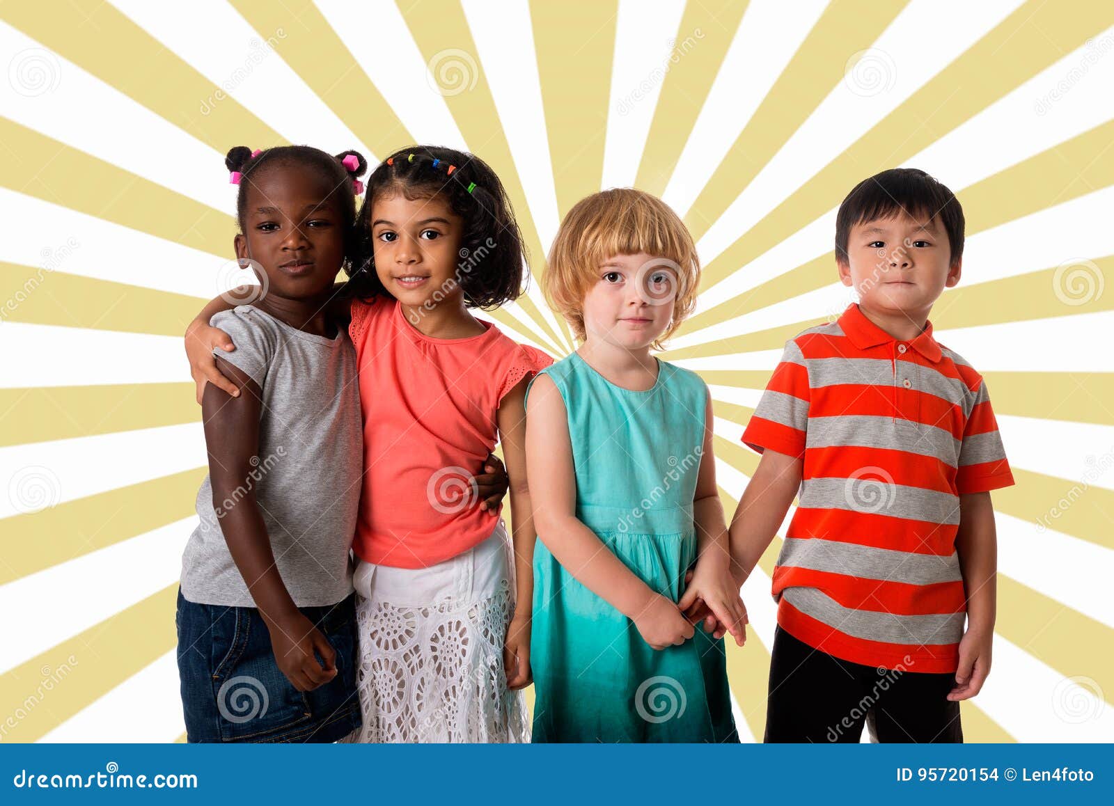 Group of Multiracial Kids Portrait. Stock Photo - Image of ethnic ...