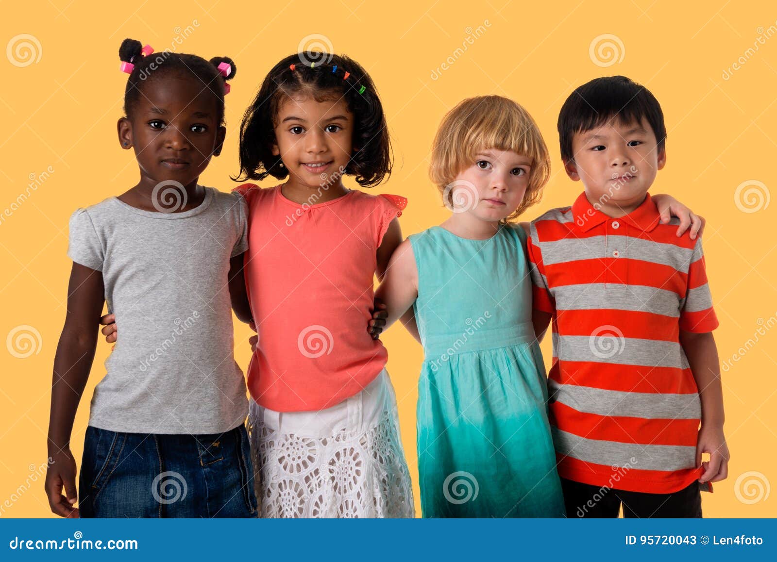Group of Multiracial Kids Portrait.Studio Stock Image - Image of girls ...