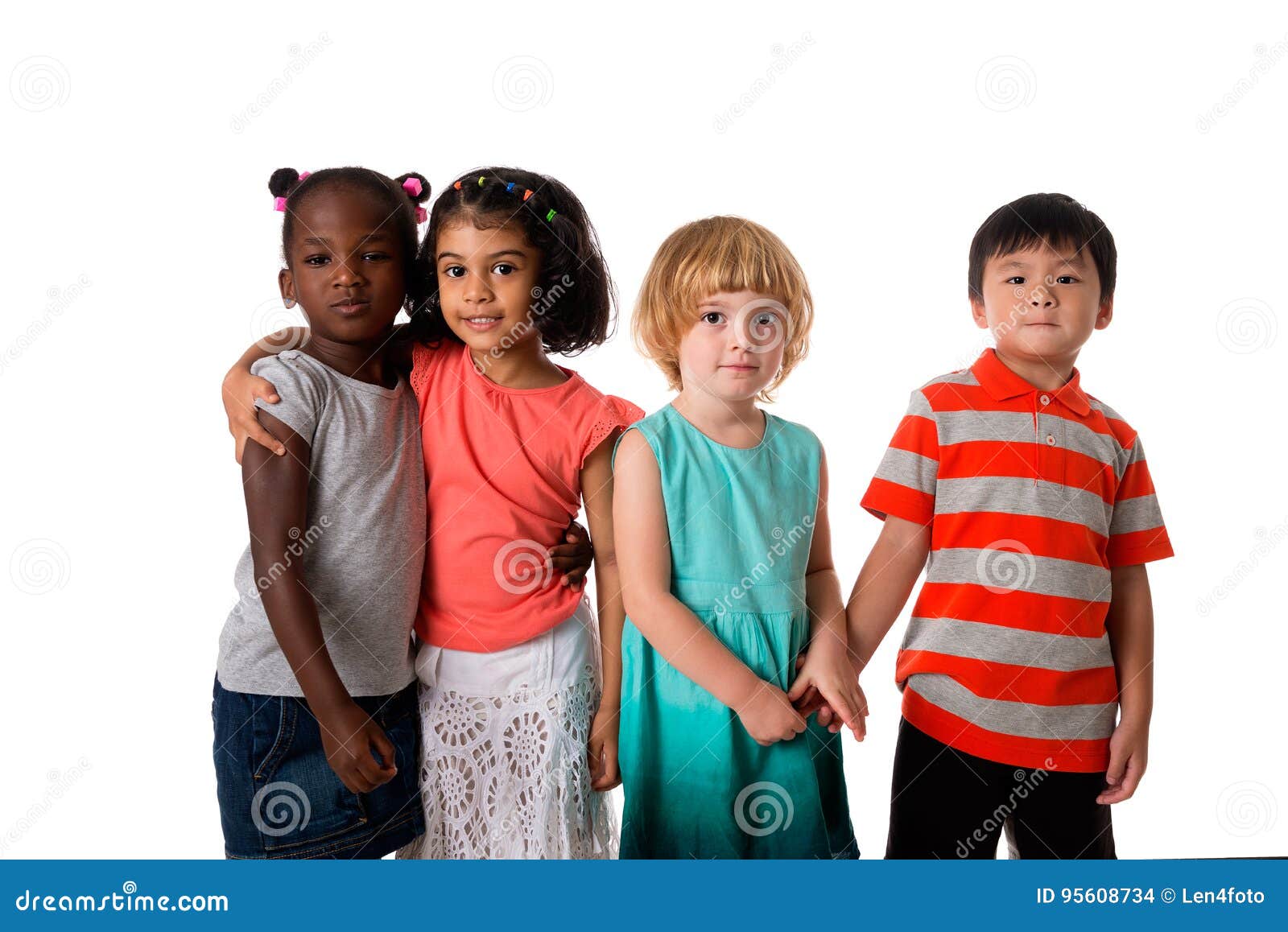 Group of Multiracial Kids Portrait in Studio.Isolated Stock Photo ...