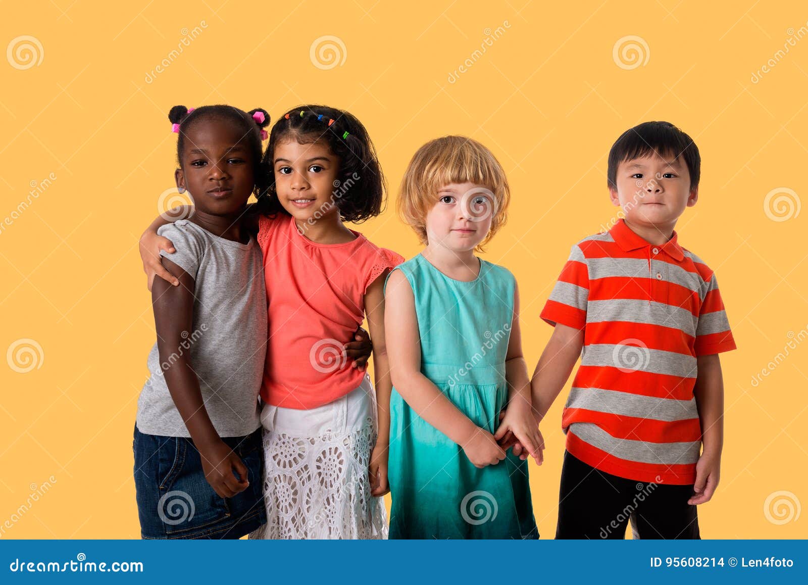 Group of Multiracial Kids Portrait in Studio Stock Photo - Image of ...