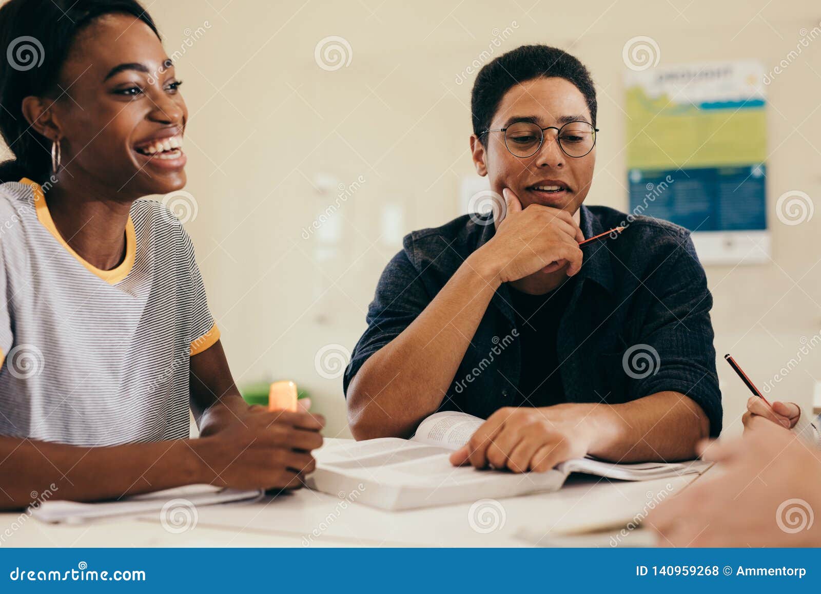 Multi-ethnic Students Doing Group Study Stock Photo - Image of males ...