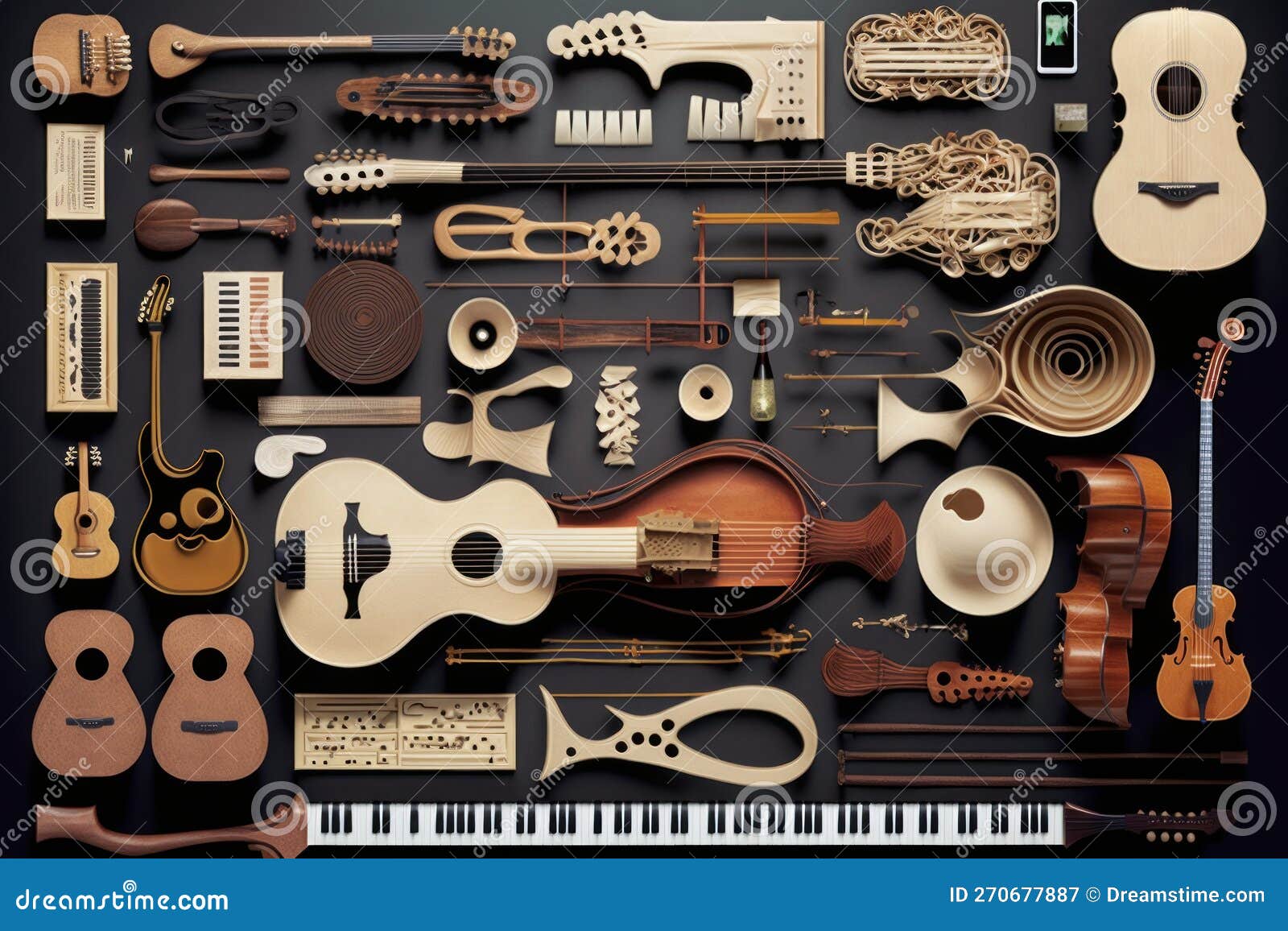 Group of Musical Instruments. Created with Generative AI Technology ...