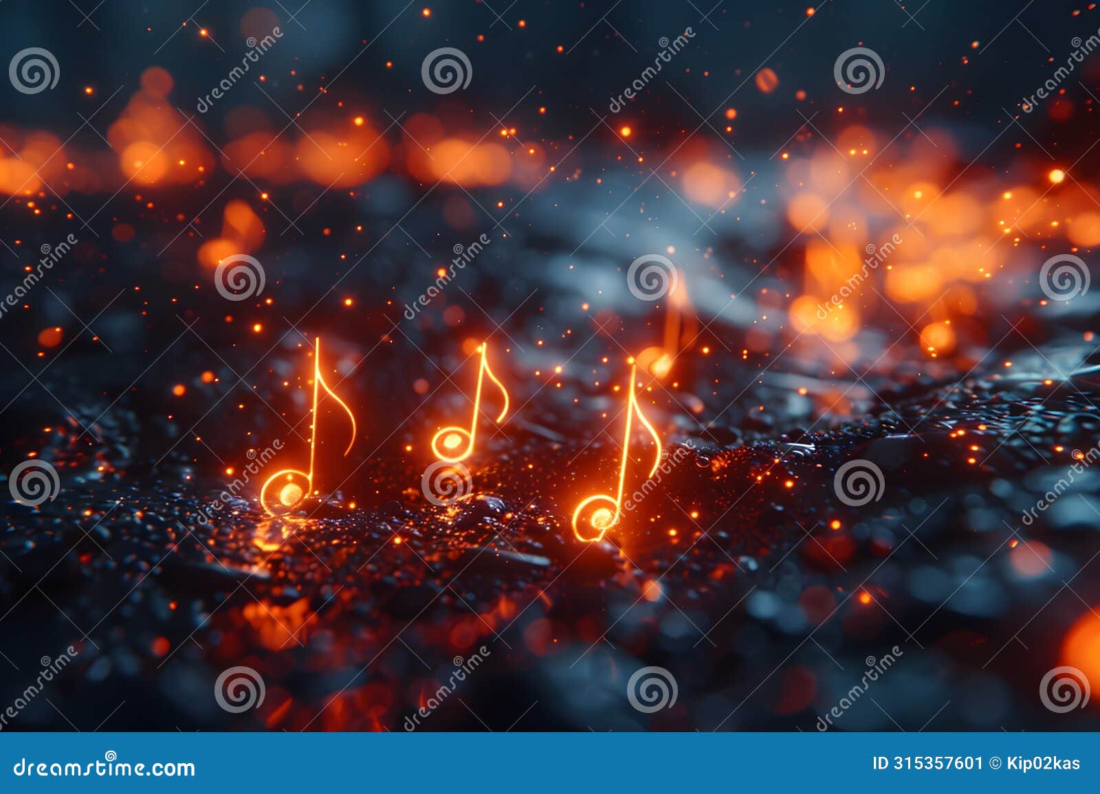Musical Notes Floating on Water. Generative AI Stock Illustration ...