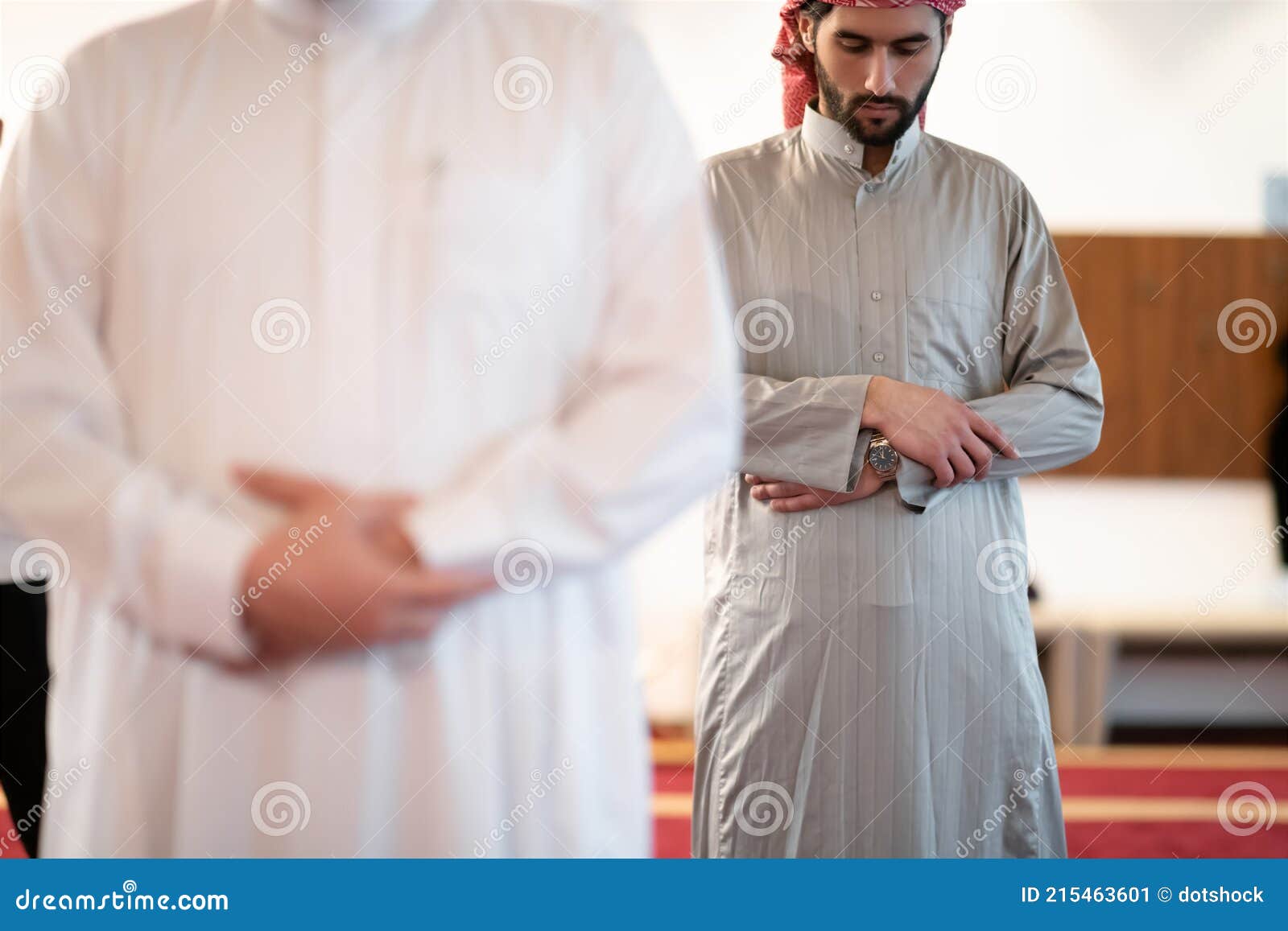 Group of Muslim People Praying Namaz in Mosque. Stock Image - Image of ...