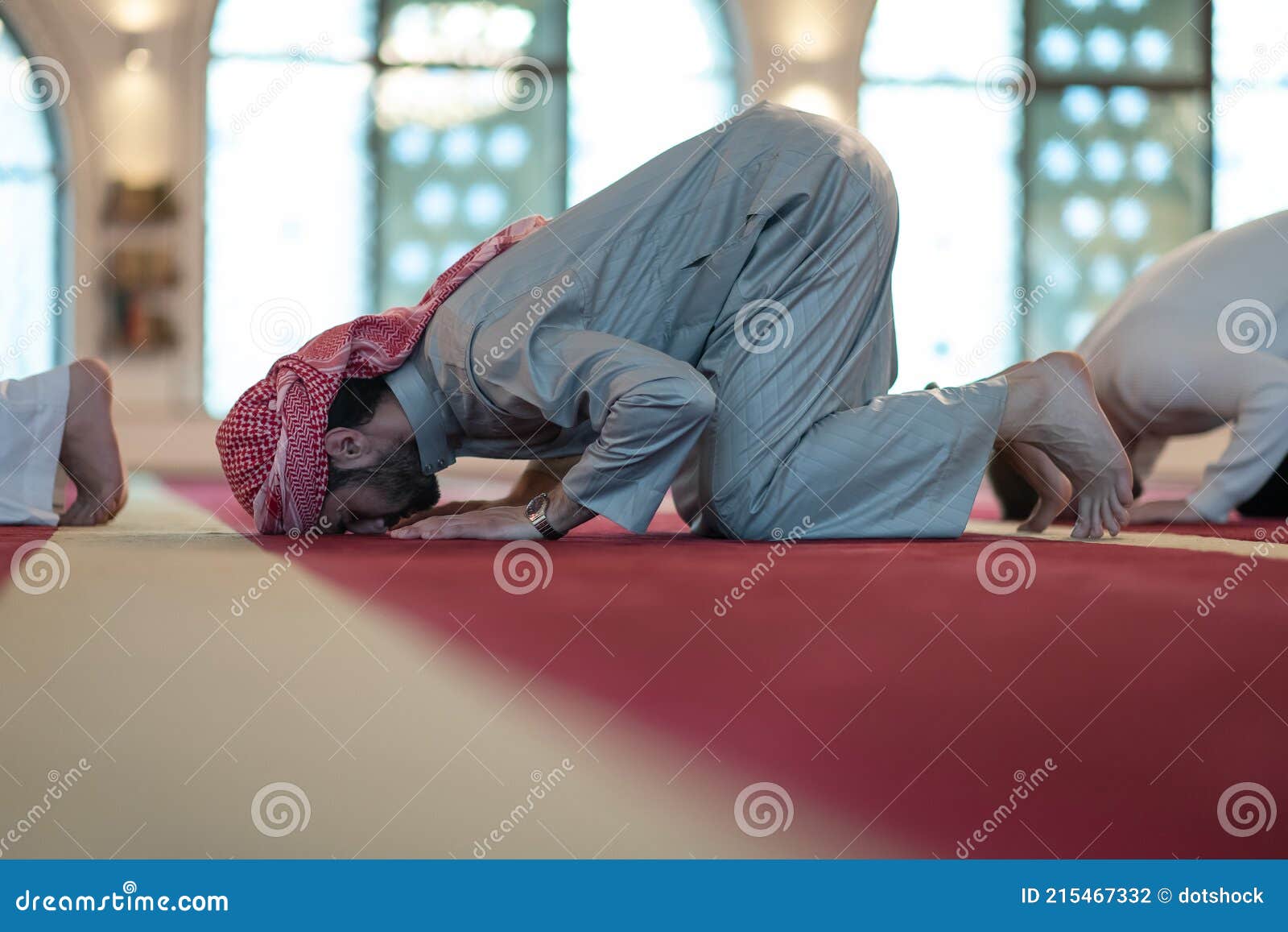 Group of Muslim People Praying Namaz in Mosque. Stock Photo - Image of ...
