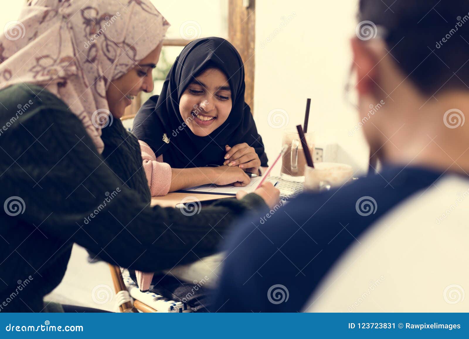 A group of Muslim students stock image. Image of indonesia - 123723831