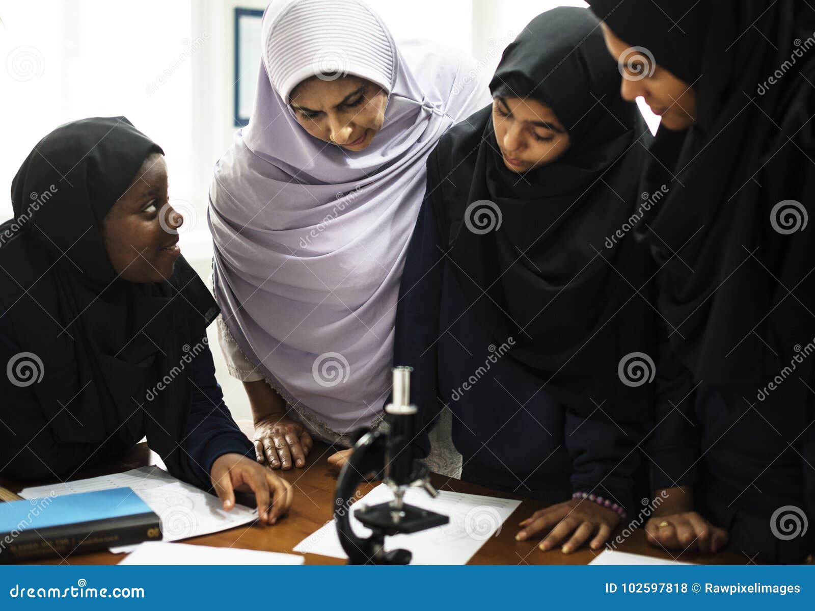 A Group of Muslim Students Arabian Stock Photo - Image of hijab, middle ...