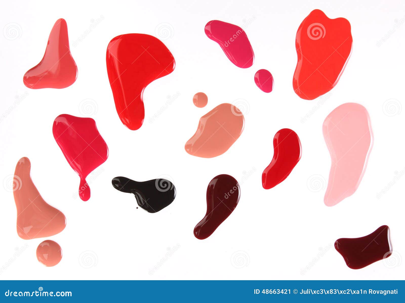 Group of Nail Polish Splashes Isolated Stock Image - Image of splashes ...