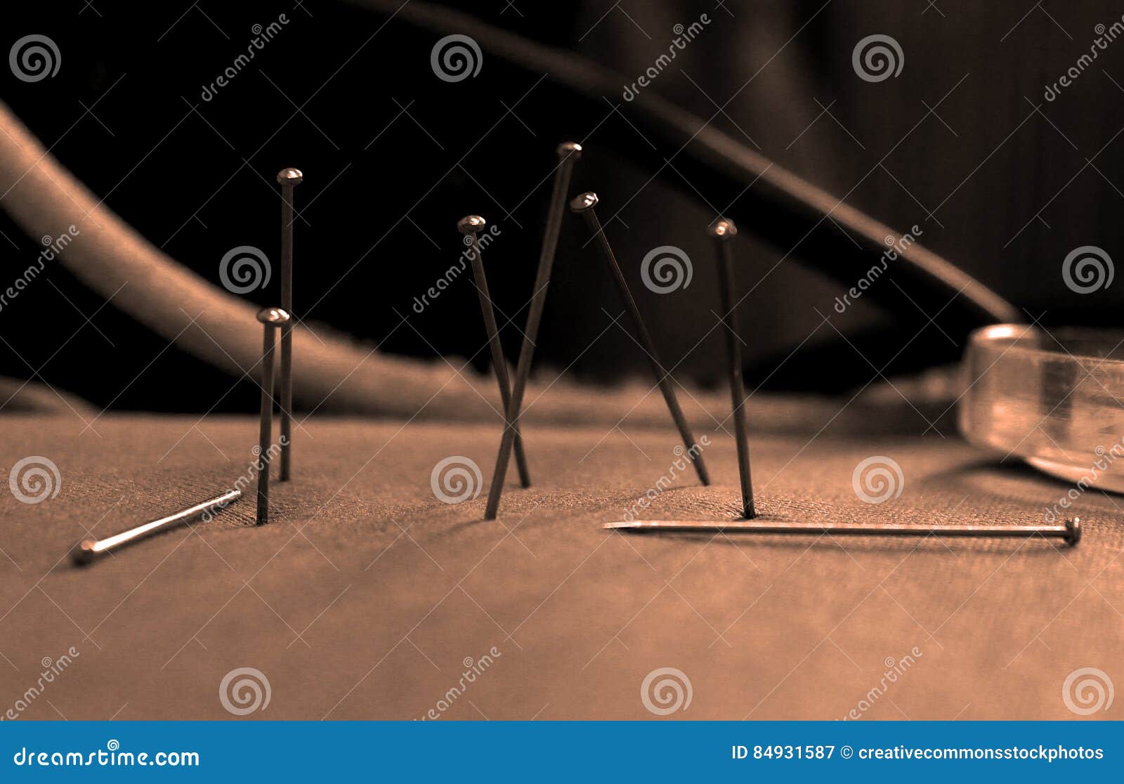 Group Of Nails Stuck In Material Picture. Image: 84931587