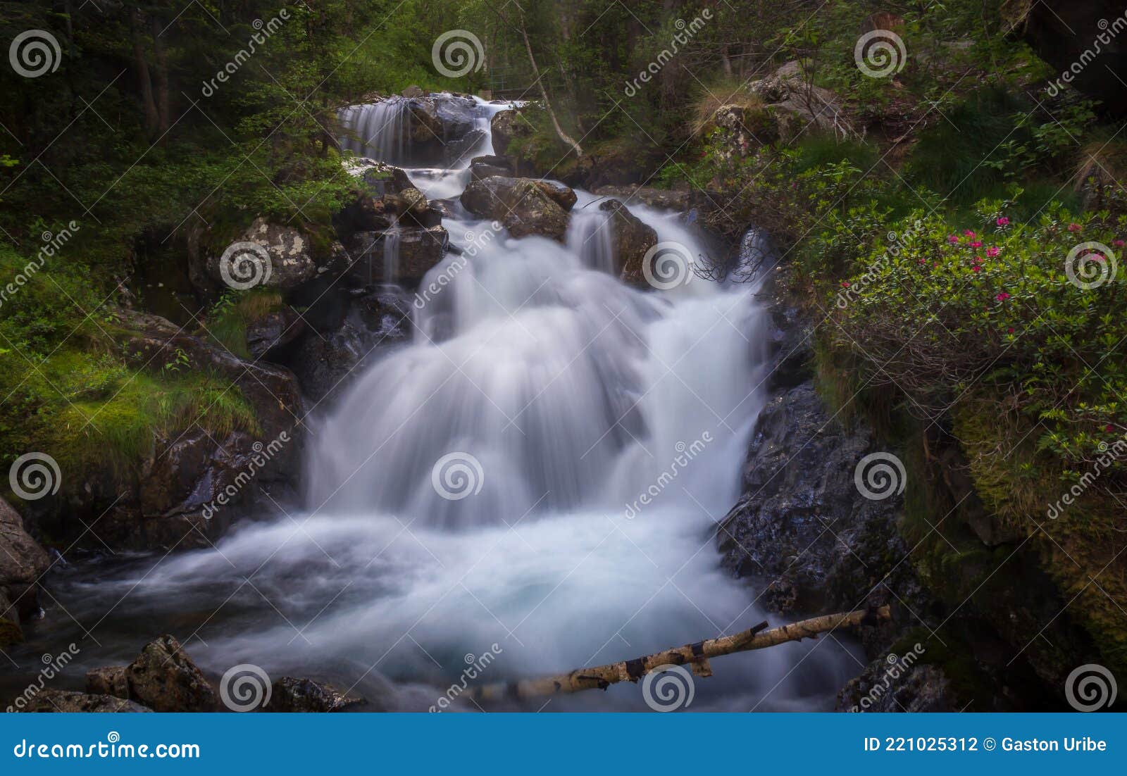 Group of Natural Waterfalls Channel the Water Falling from the Mountain ...