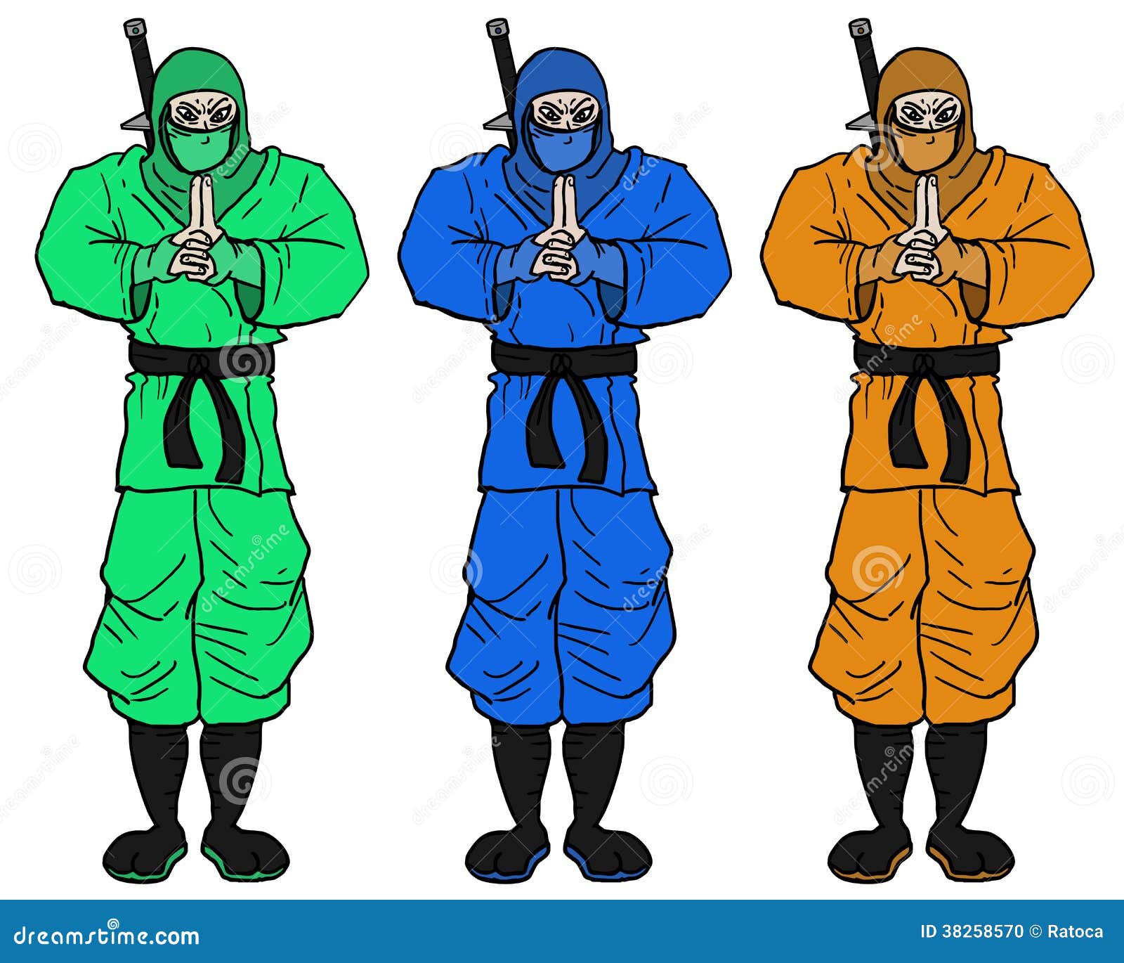 Group ninja stock vector. Illustration of asian, clothing - 38258570