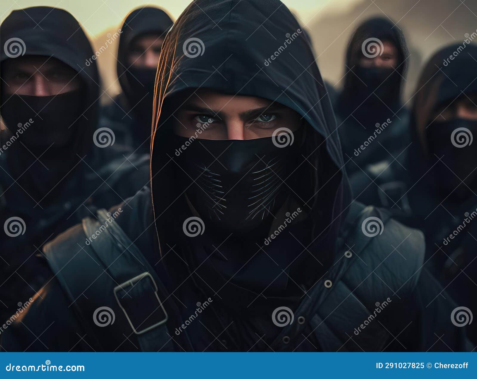 A Group of Ninjas in Black Clothes Stock Image - Image of shinobi ...