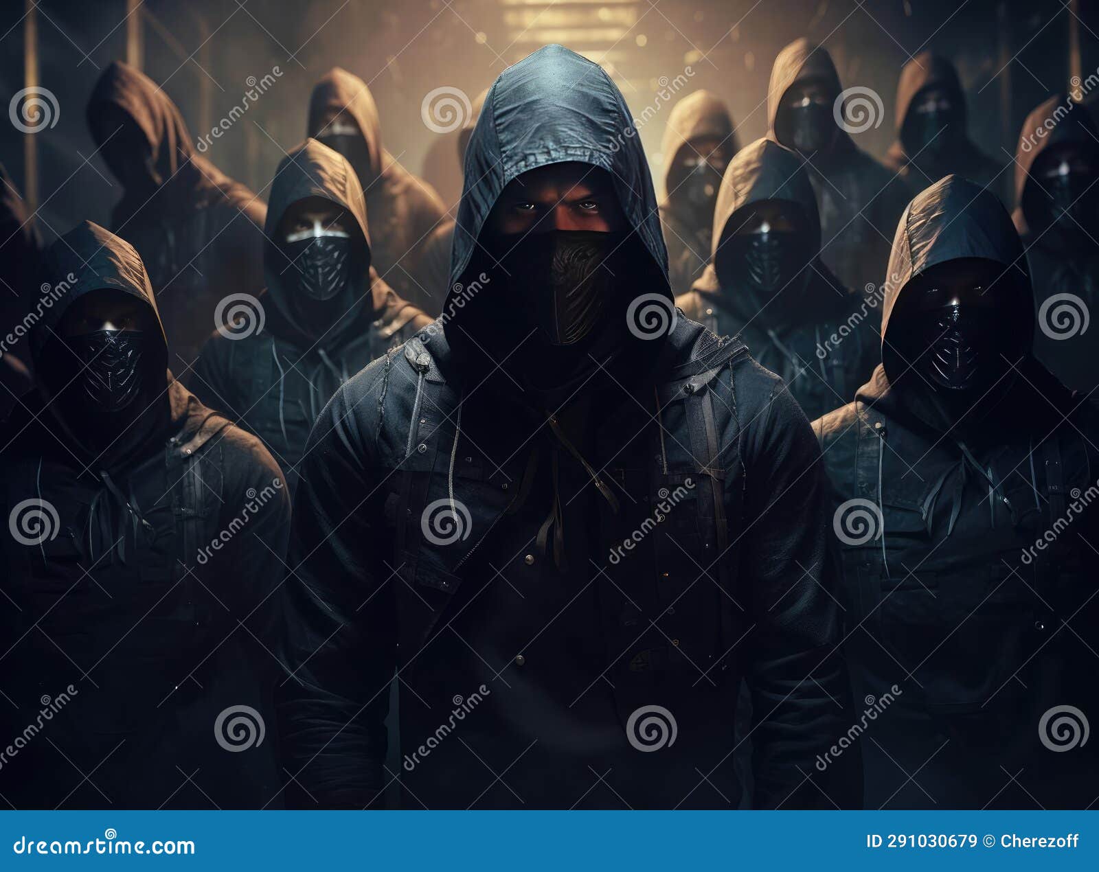 A Group of Ninjas in Black Clothes Stock Image - Image of japan ...