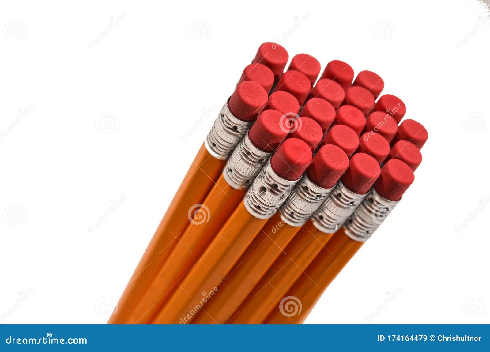 Number 2 Pencils and Erasers Stock Image - Image of primary, script ...