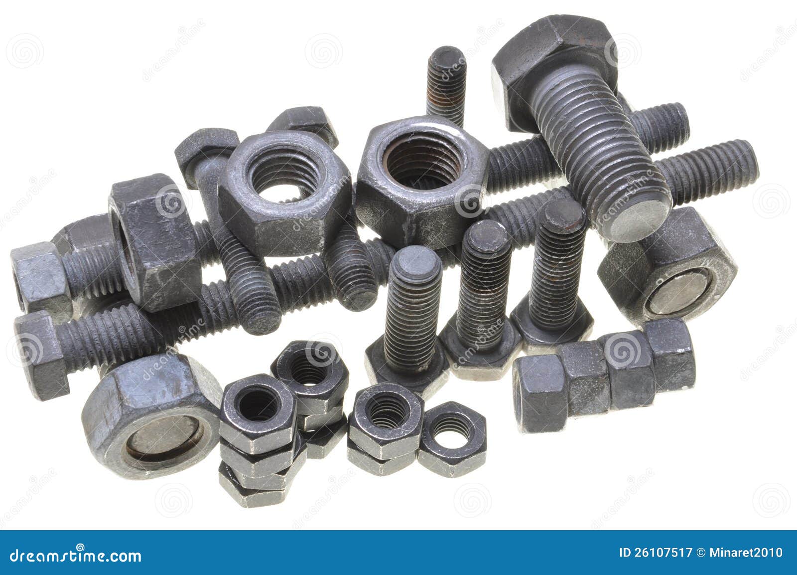 Group of nuts and bolts stock image. Image of metal, equipment - 26107517