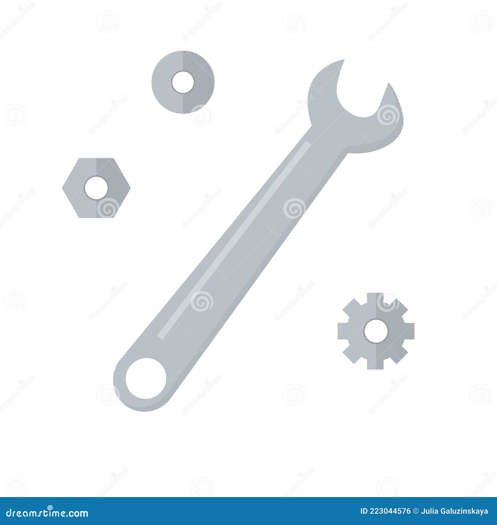 Nuts and wrench. stock vector. Illustration of maintenance - 223044576