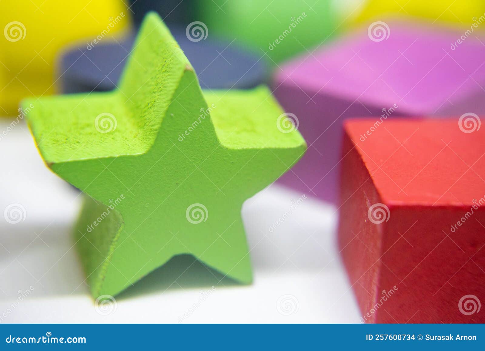 Group of Objects of Different Geometric Forms of Wood, Triangle, Bucket ...