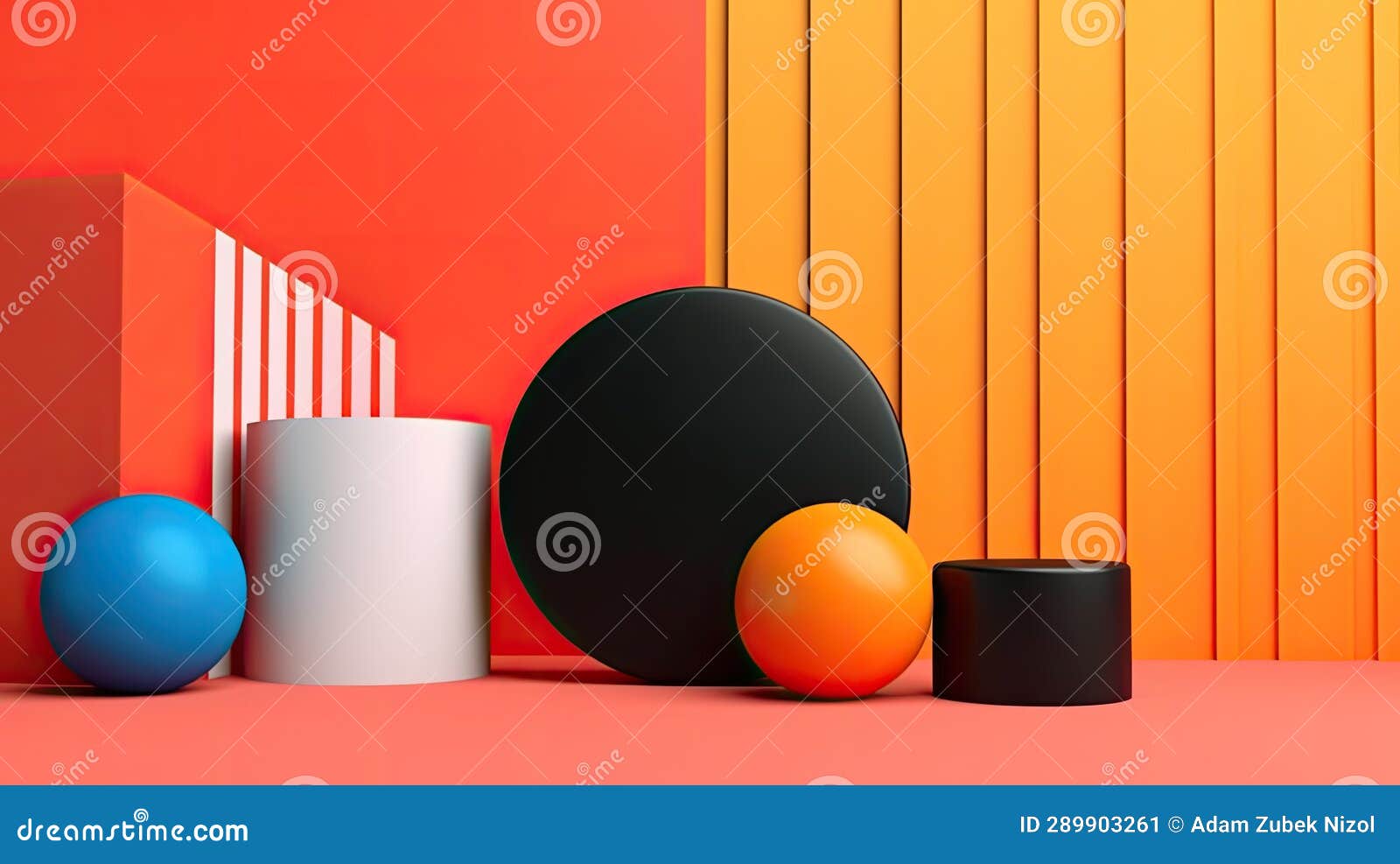 A Group of Objects on a Red Surface Stock Illustration - Illustration ...