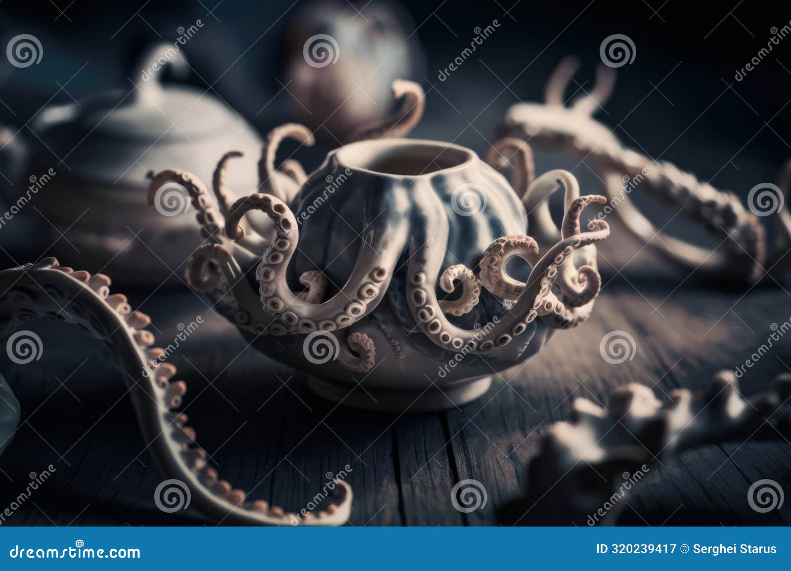 A Group of Octopus Shaped Objects are on a Table, AI Stock Image ...