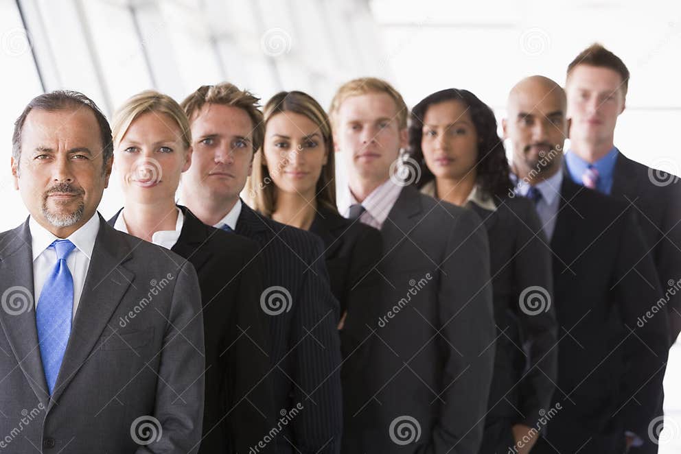 Group of Office Staff Lined Up Stock Image - Image of high, camera: 5293333