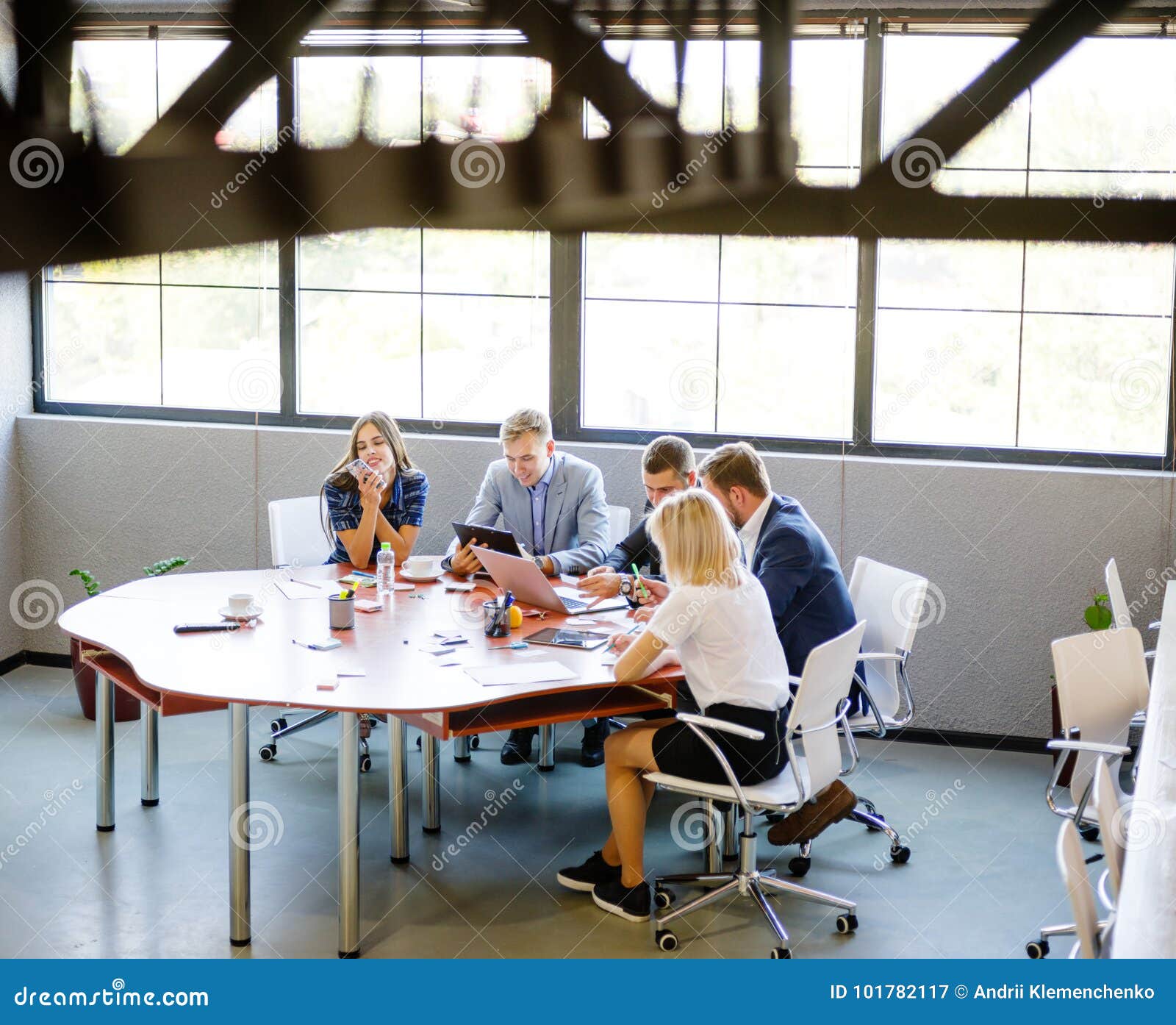 A Group of Office Workers Work at the Desk in the Office Stock Image ...