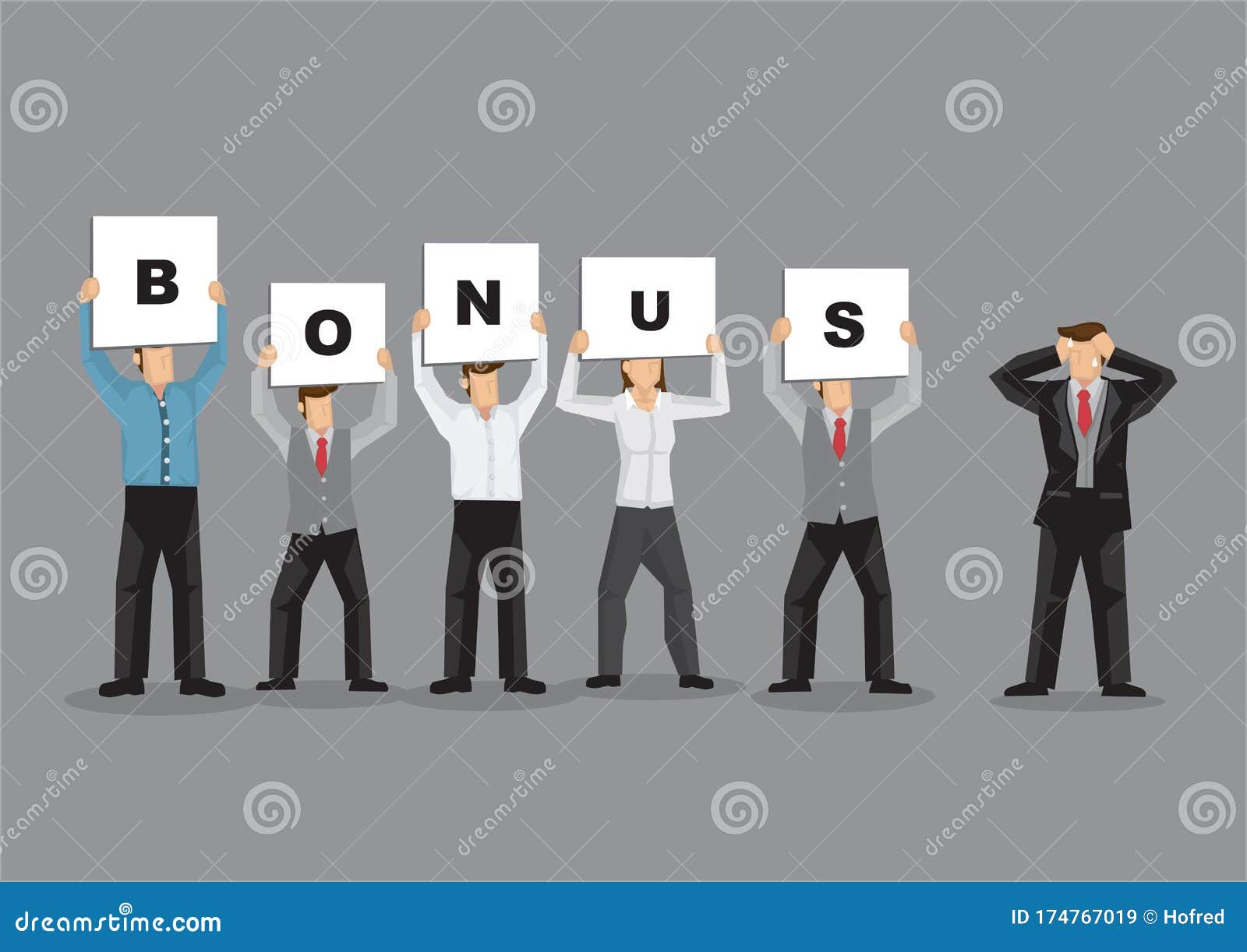 Group of Office Workers Demand Their Bonus from Their Boss. Concept of ...