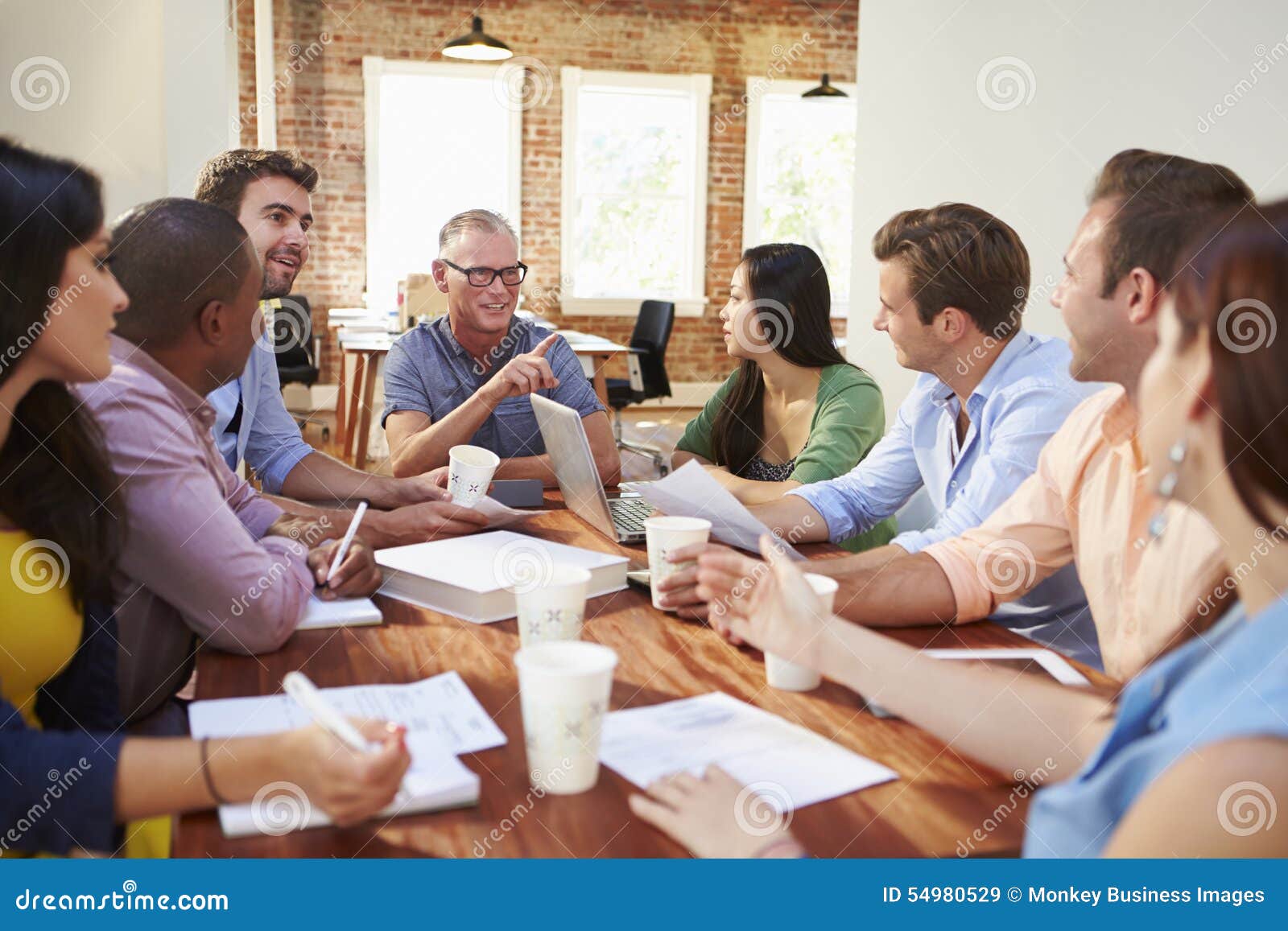 Group of Office Workers Meeting To Discuss Ideas Stock Image - Image of ...