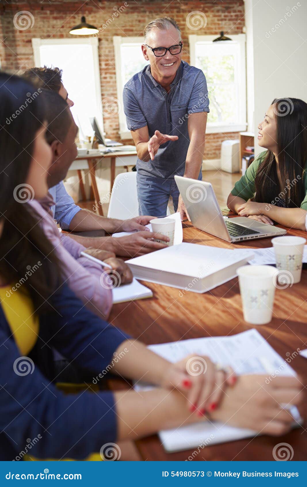 Group of Office Workers Meeting To Discuss Ideas Stock Image - Image of ...