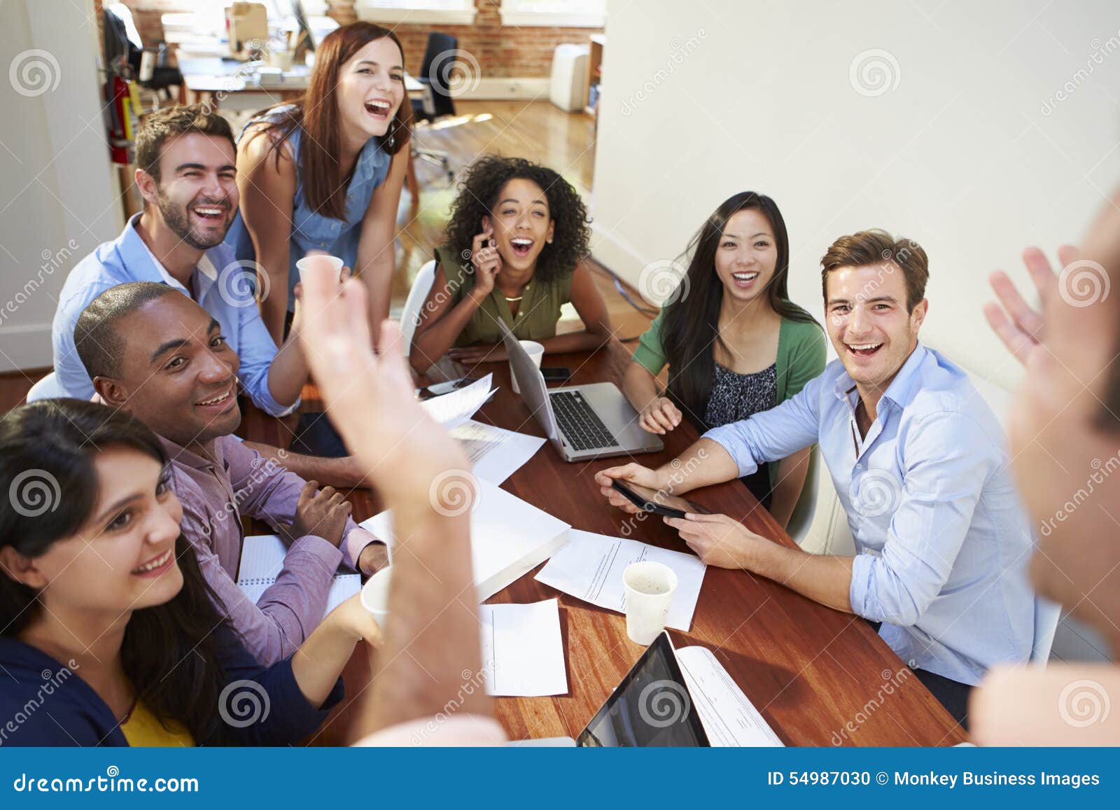 Group of Office Workers Meeting To Discuss Ideas Stock Photo - Image of ...