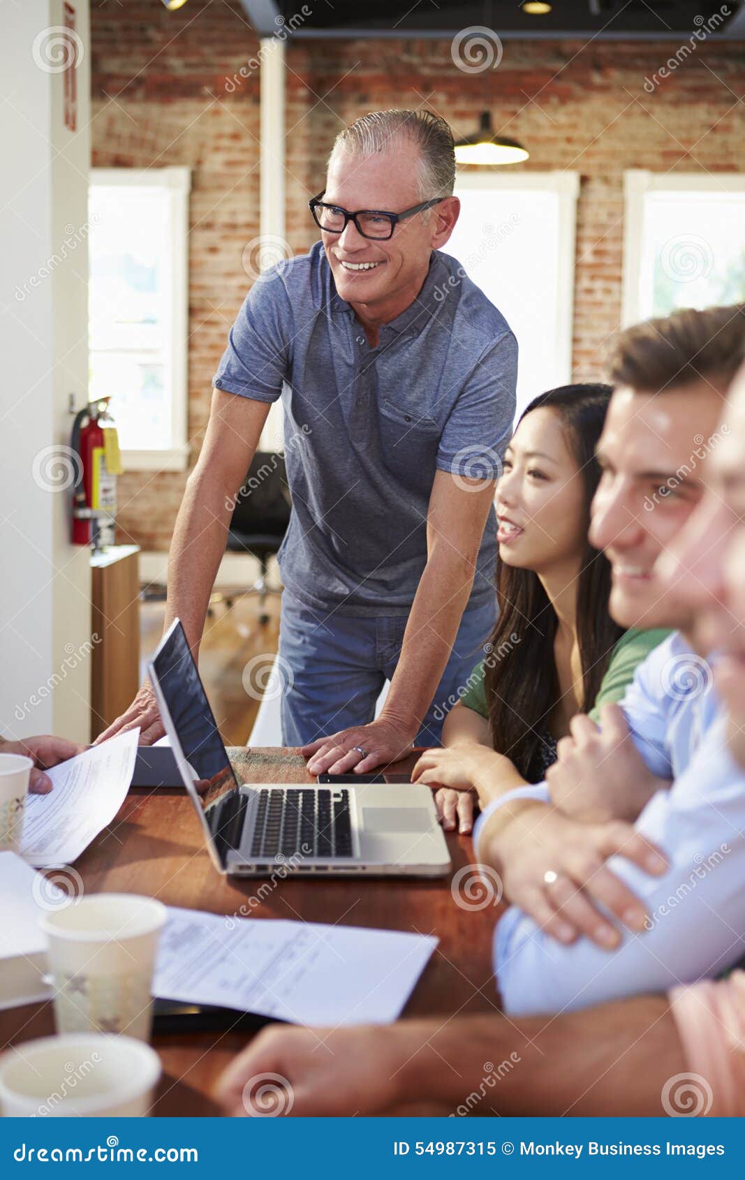 Group of Office Workers Meeting To Discuss Ideas Stock Image - Image of ...