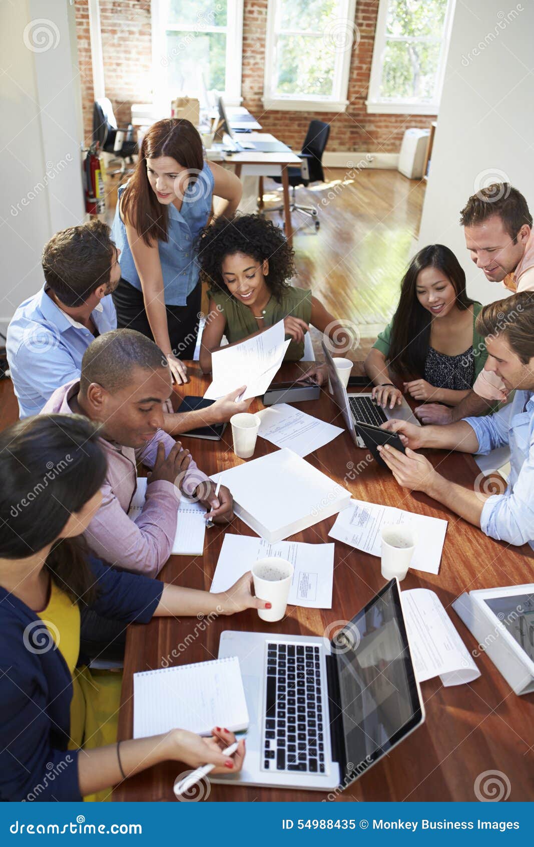 Group of Office Workers Meeting To Discuss Ideas Stock Image - Image of ...