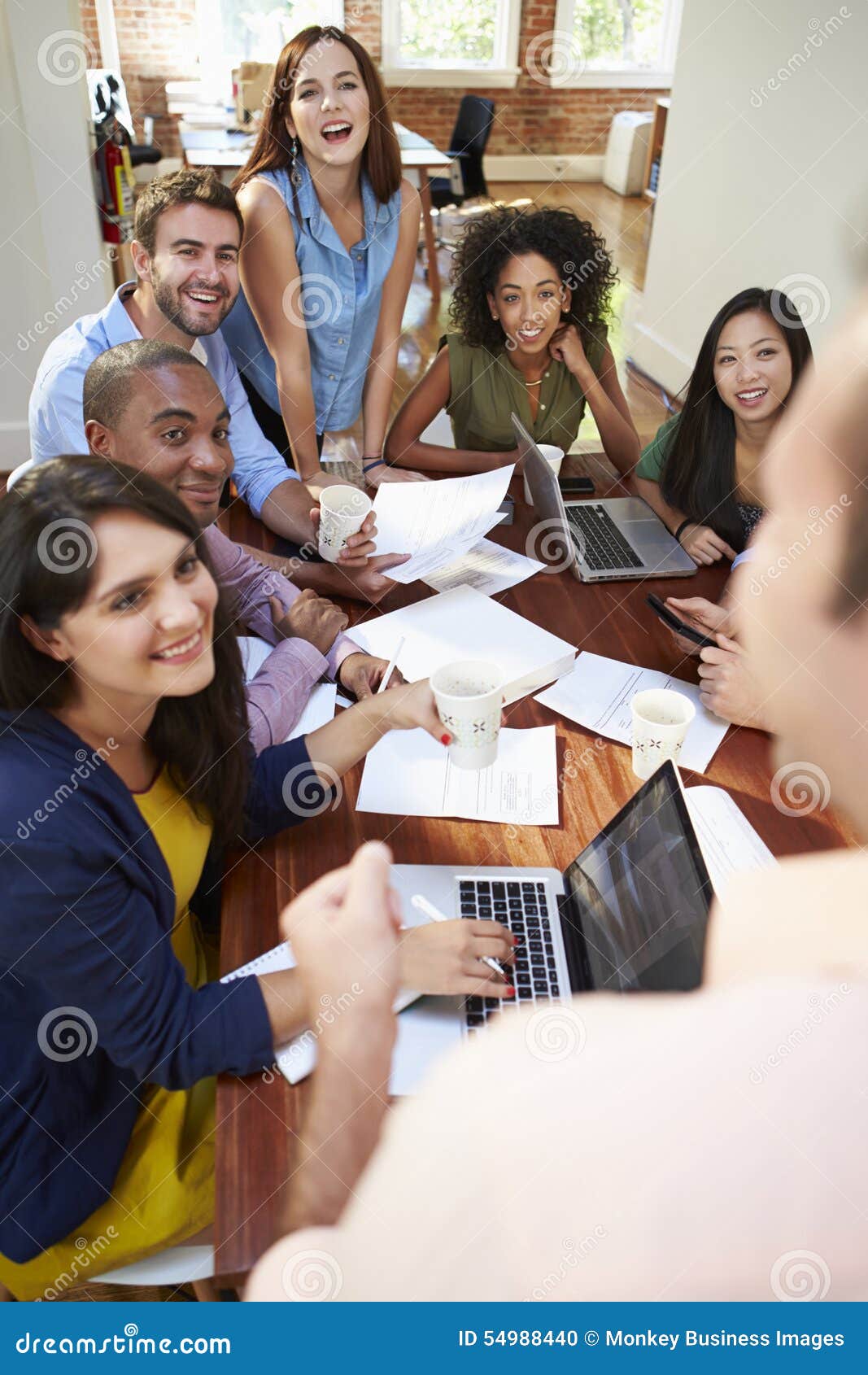 Group of Office Workers Meeting To Discuss Ideas Stock Photo - Image of ...