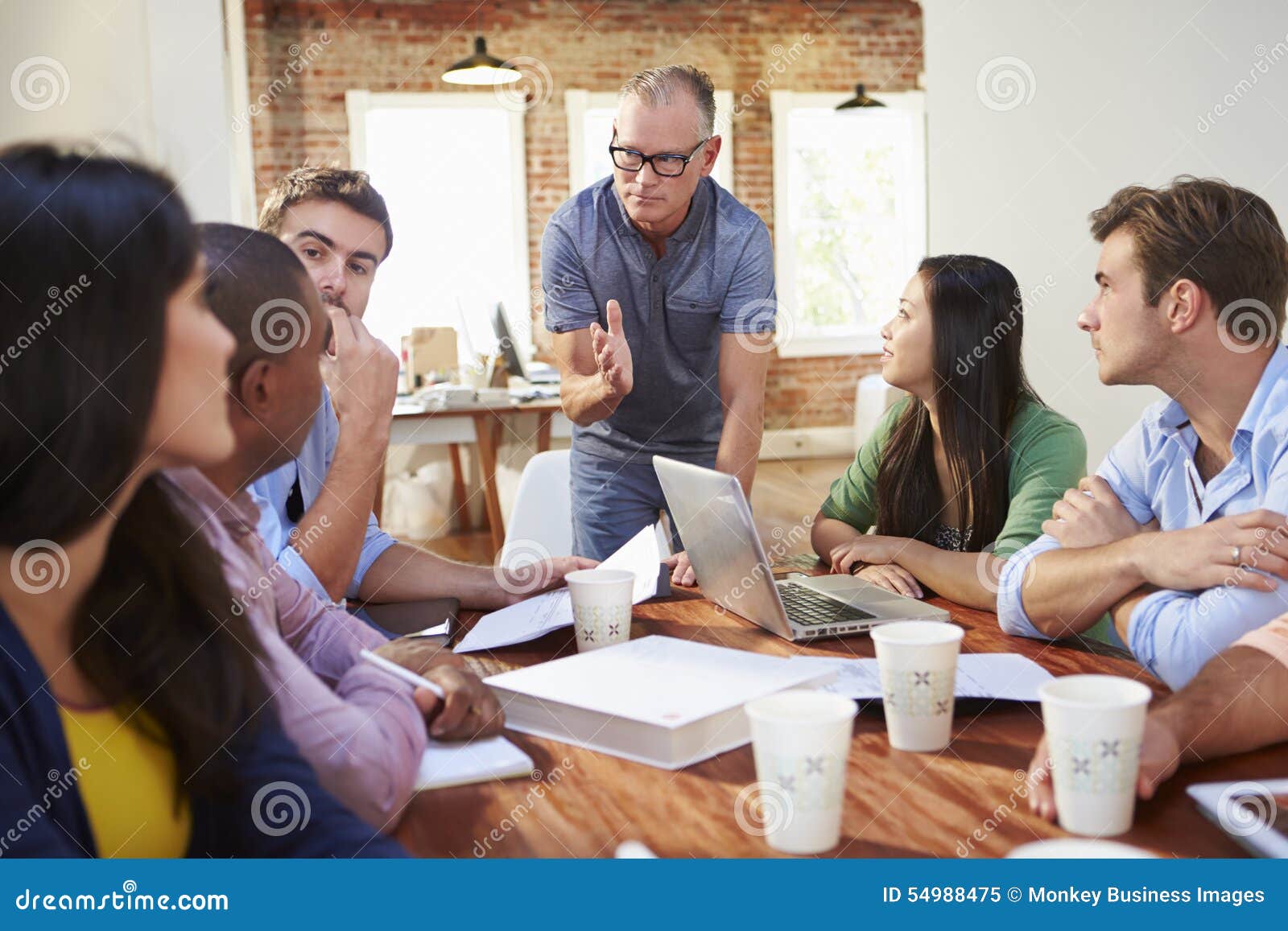 Group of Office Workers Meeting To Discuss Ideas Stock Image - Image of ...