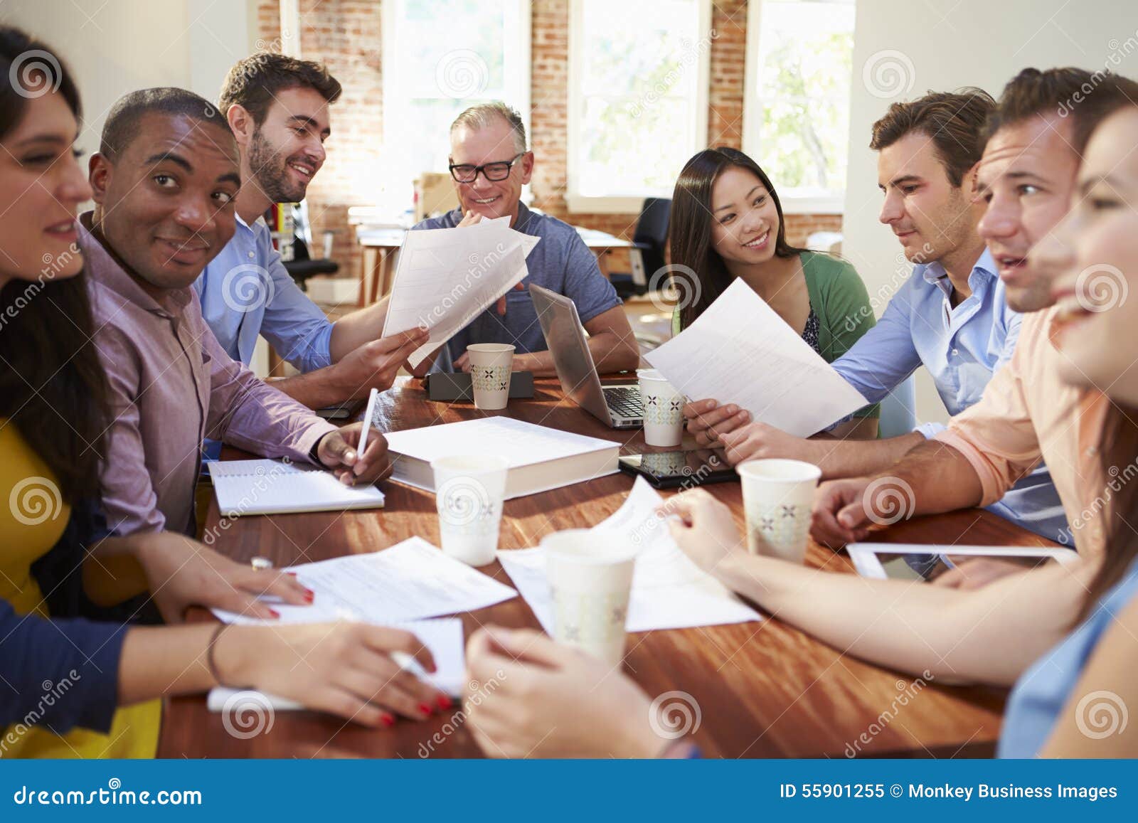 Group of Office Workers Meeting To Discuss Ideas Stock Image - Image of ...