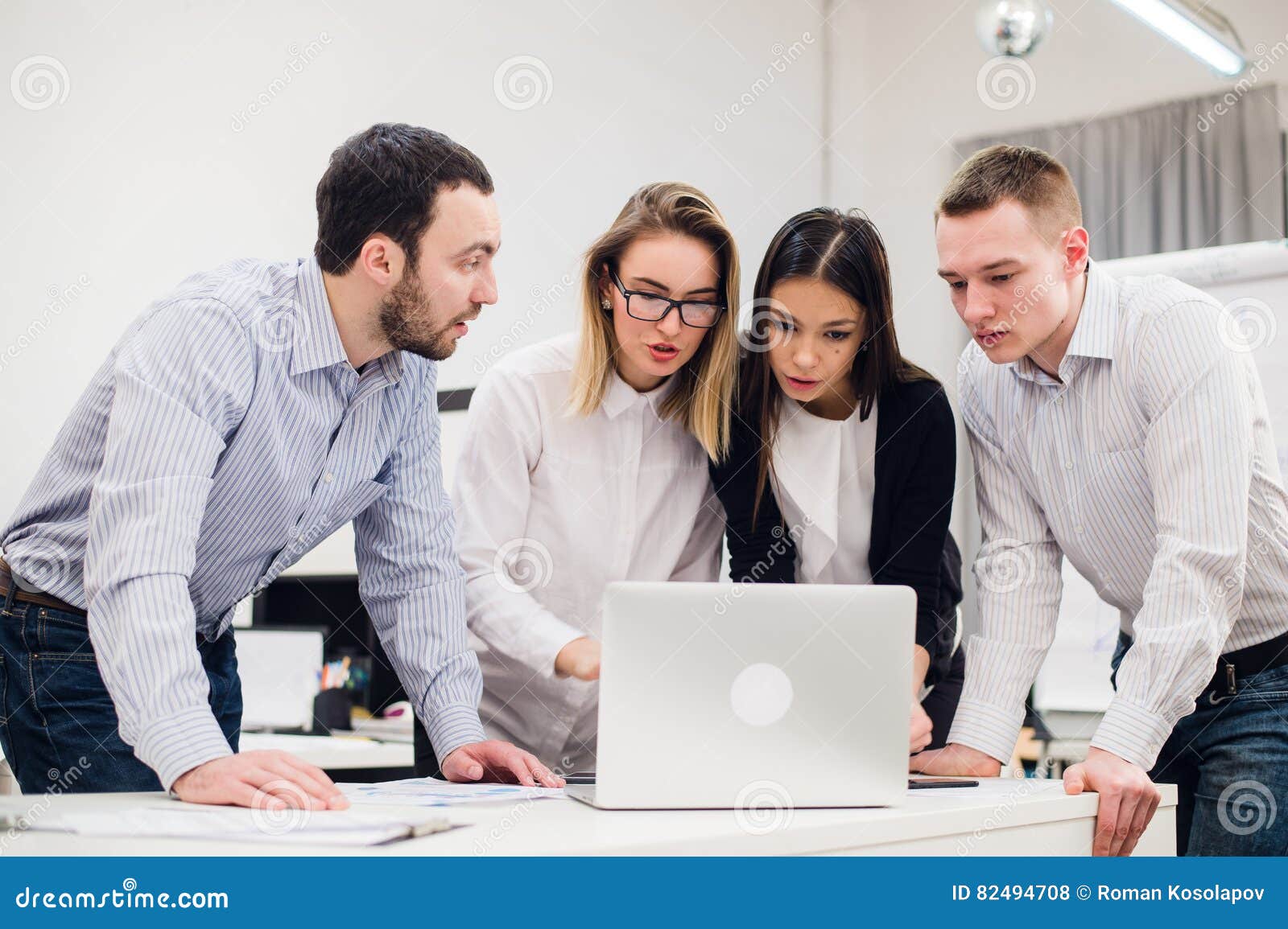 Group of Office Workers Meeting To Discuss Ideas Stock Photo - Image of ...
